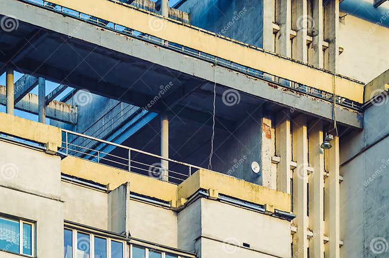 Facade of a Big Multistorey Building Stock Image - Image of ...