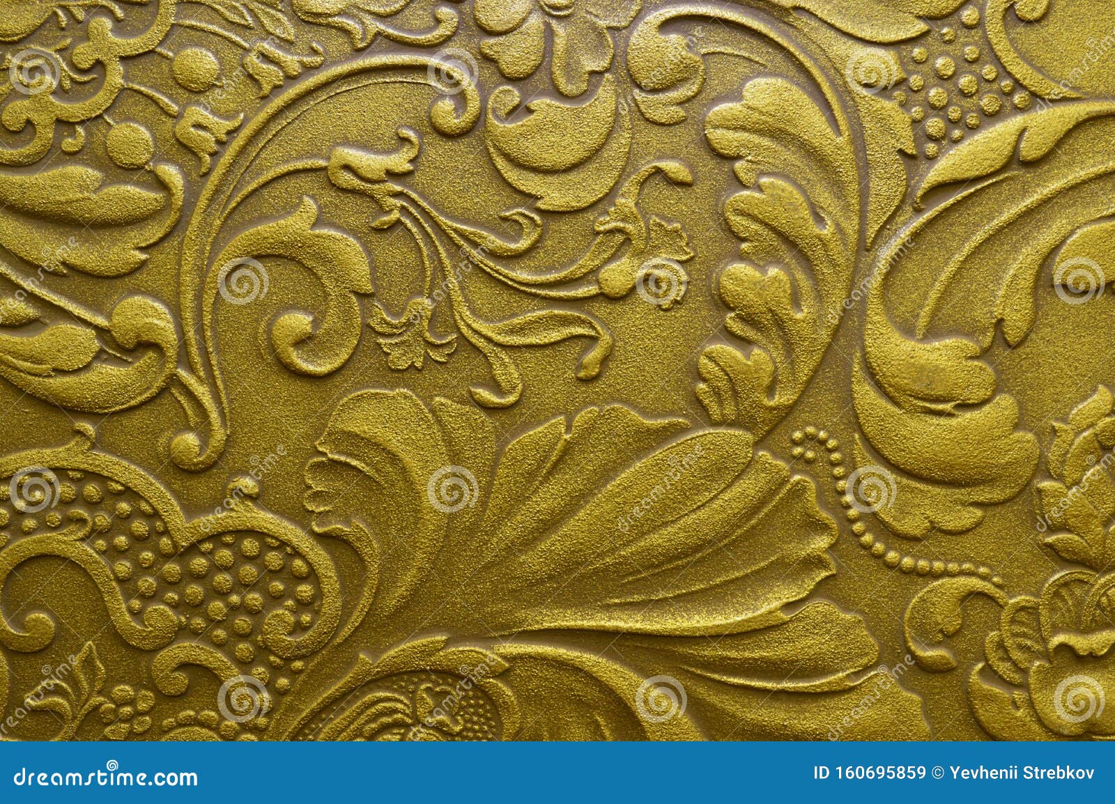 Decorative Stucco with Patterns in Gold Color Stock Image - Image of ...
