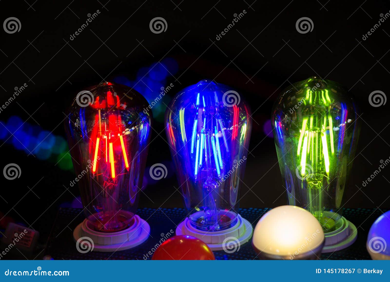 Decorative Style Filament Light Bulbs Stock Image - Image of electric ...