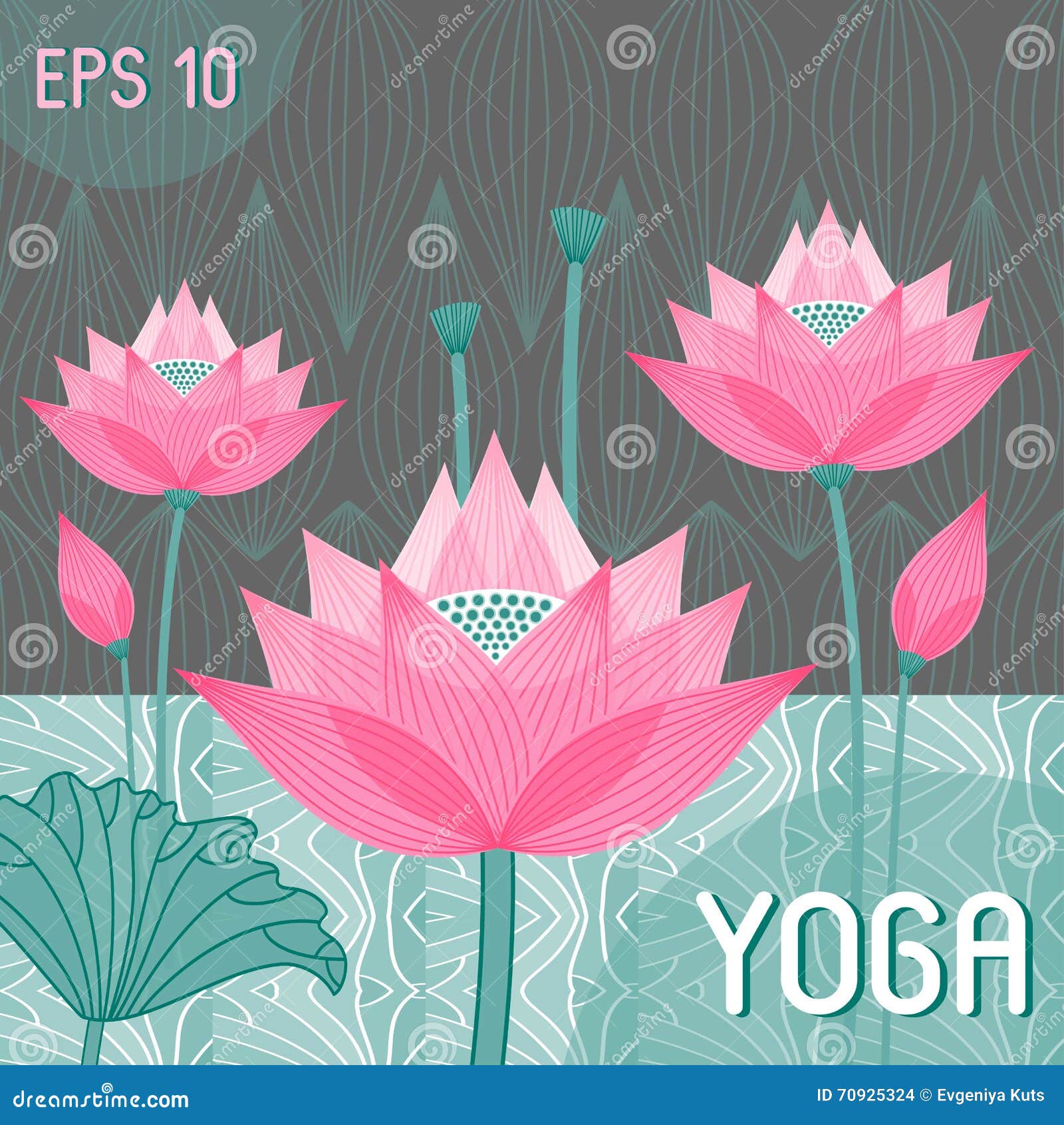 Decorative Stylized Lotus Bud Stock Vector - Illustration of pilates ...