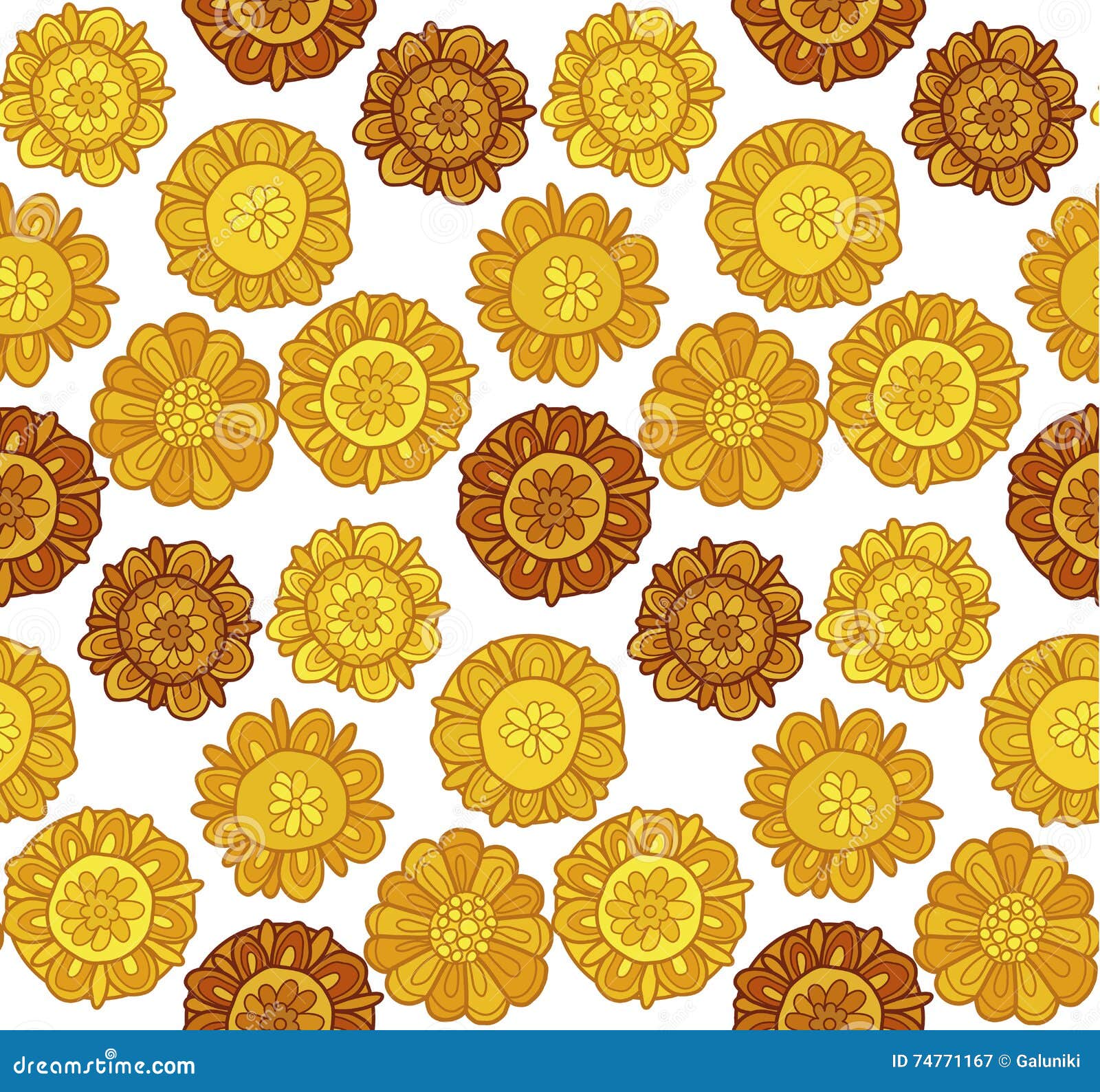 Decorative Stylized Marigold Flower Stock Vector - Illustration of ...