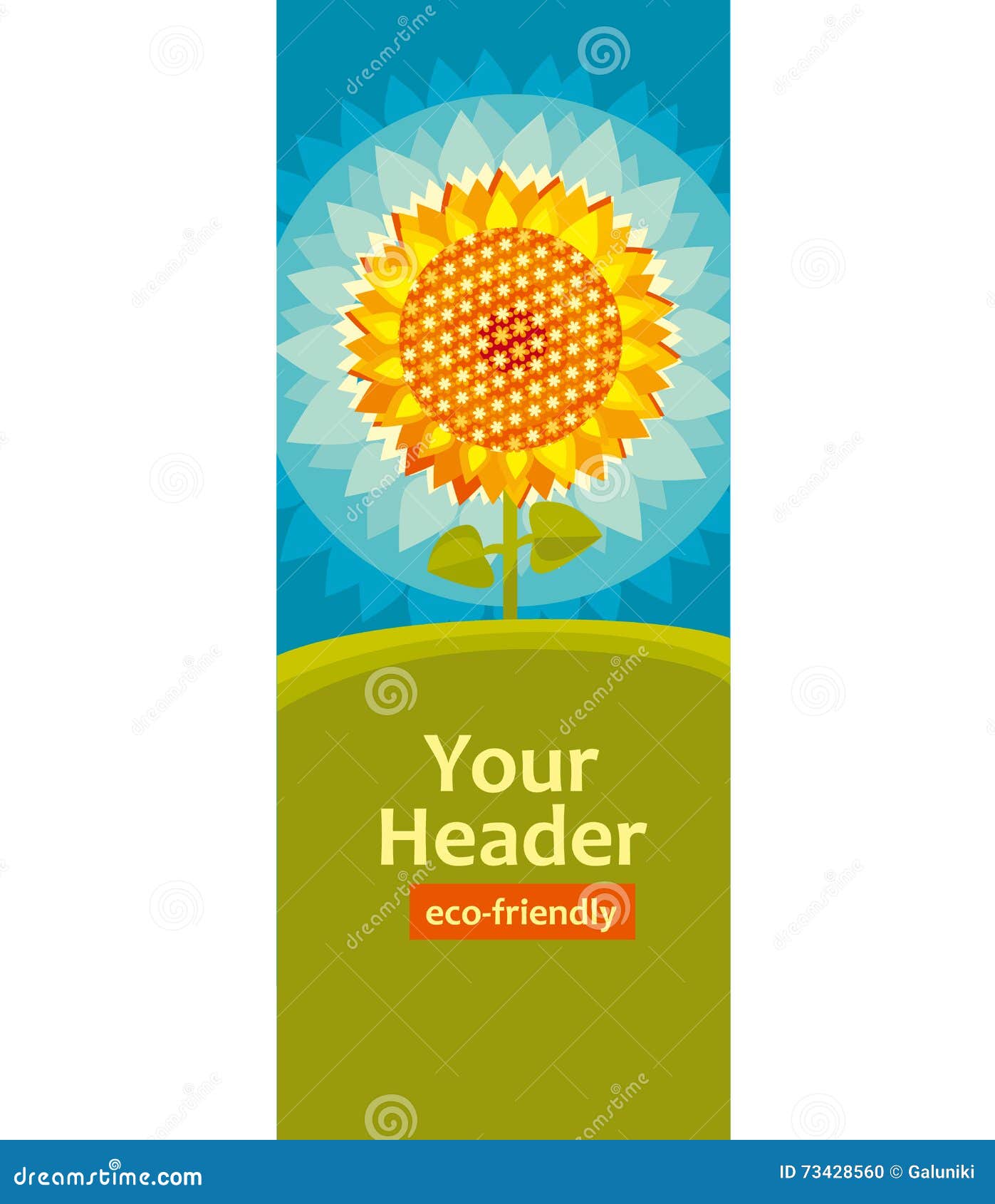 Decorative Stylized Sunflower Poster Template. Stock Vector ...