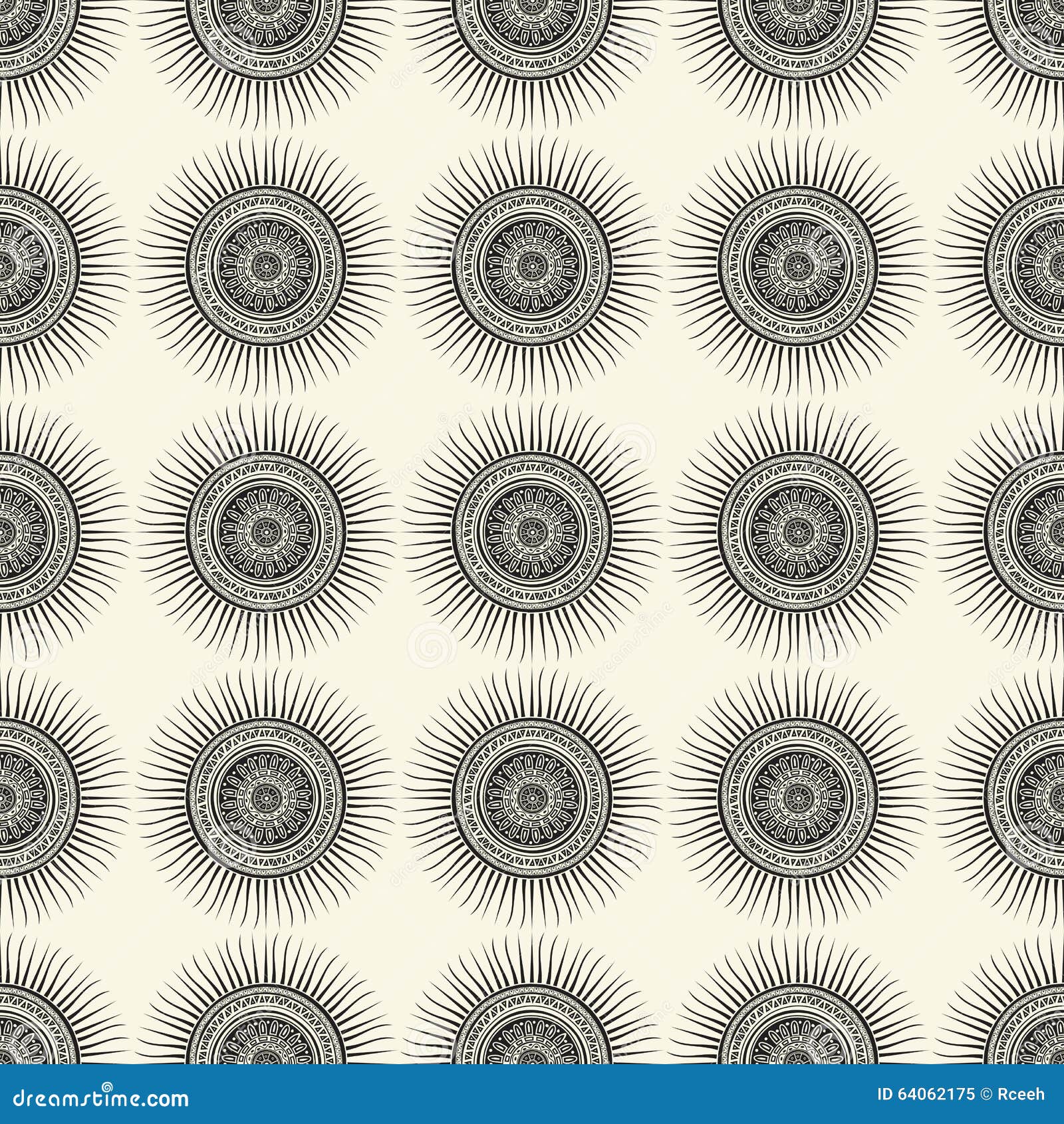 Decorative sun pattern stock vector. Illustration of indian - 64062175