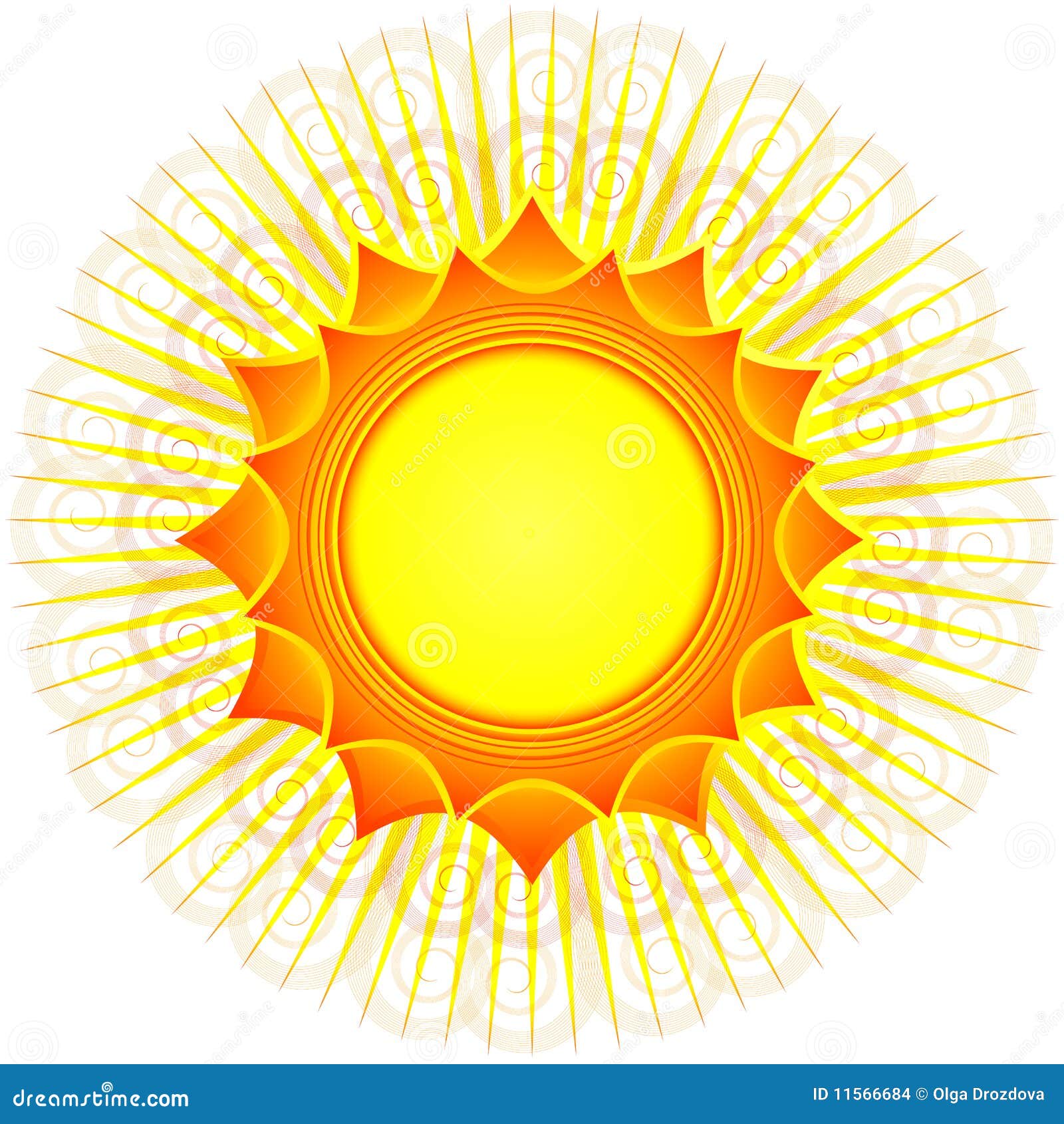 Decorative sun (vector) stock vector. Illustration of icon - 11566684