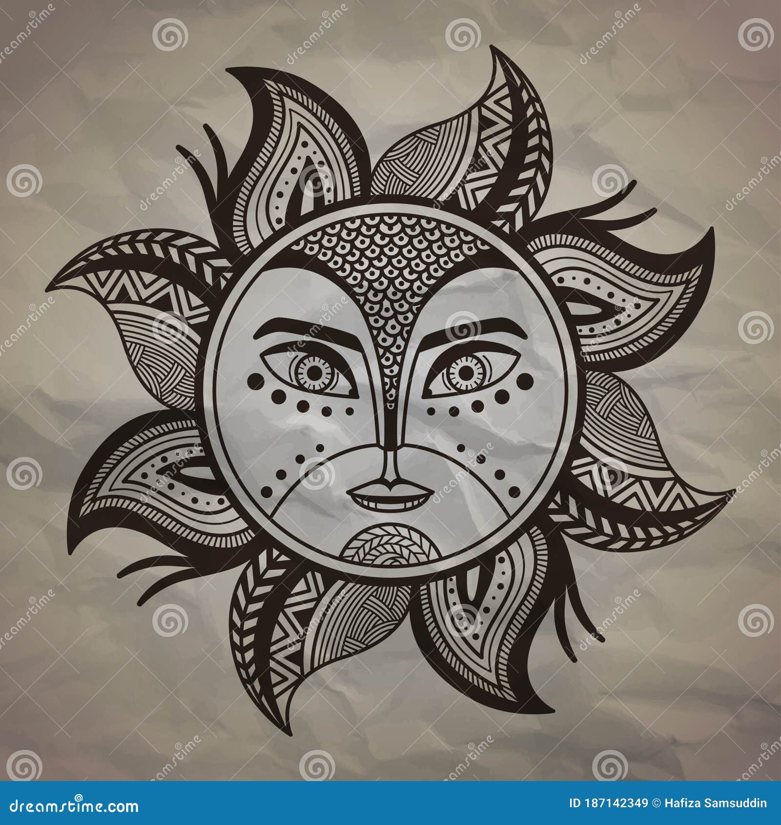 Decorative Sun. Vector Illustration Decorative Design Stock Vector ...