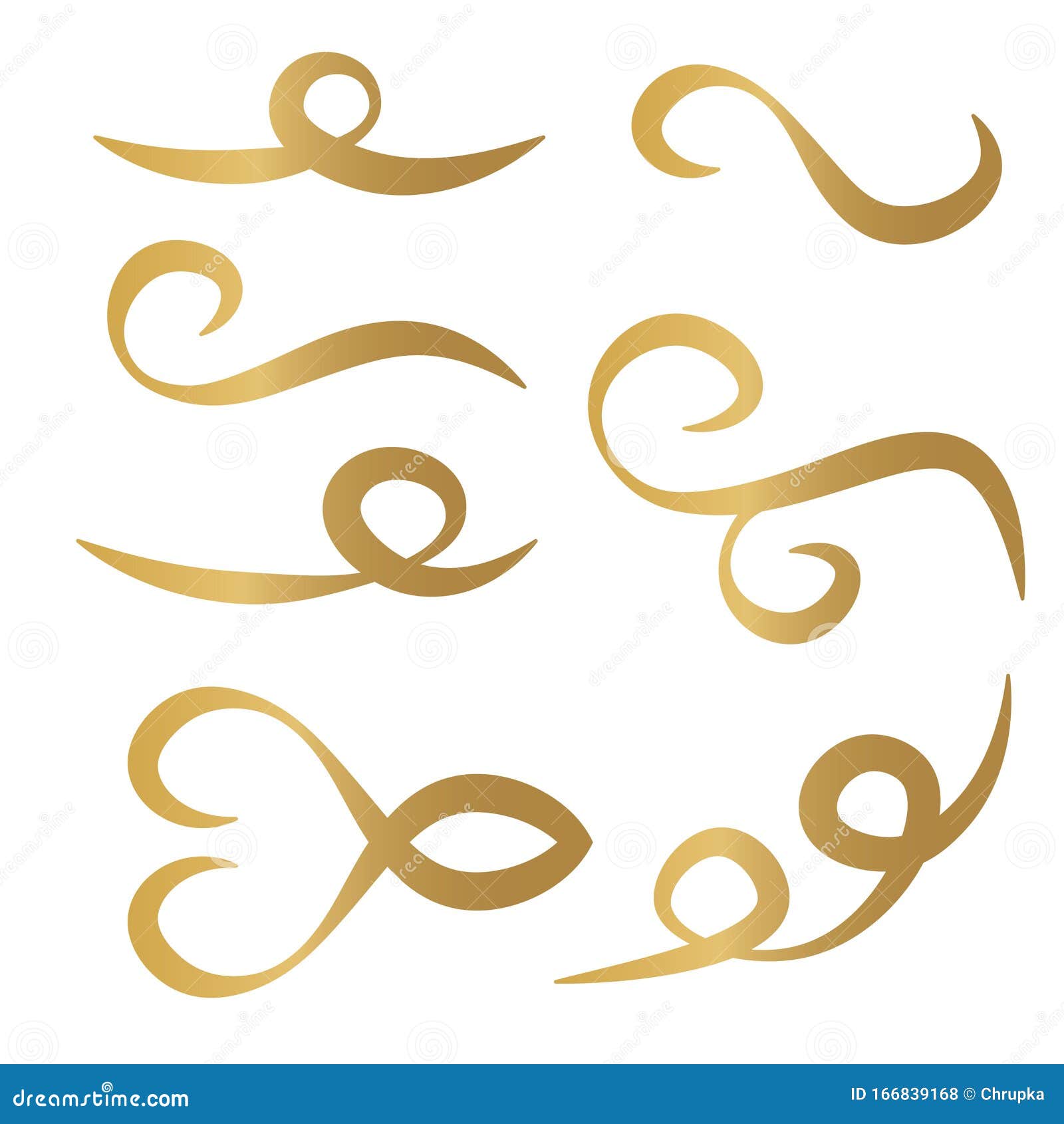 Decorative swirl elements stock vector. Illustration of outline - 166839168