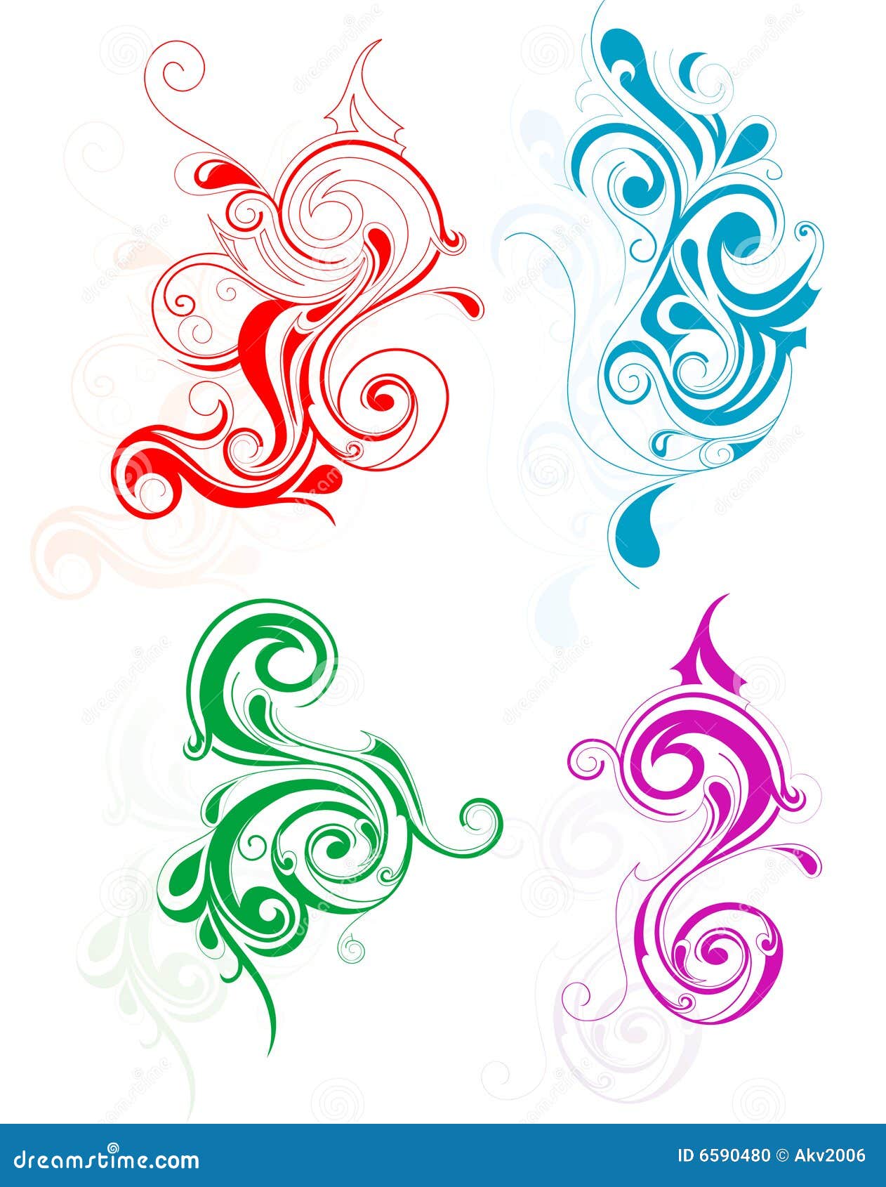 Decorative swirls stock vector. Illustration of blue, ornate - 6590480