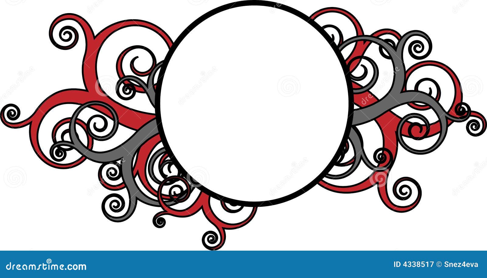 Decorative Swirls with Round Frame Stock Illustration - Illustration of ...