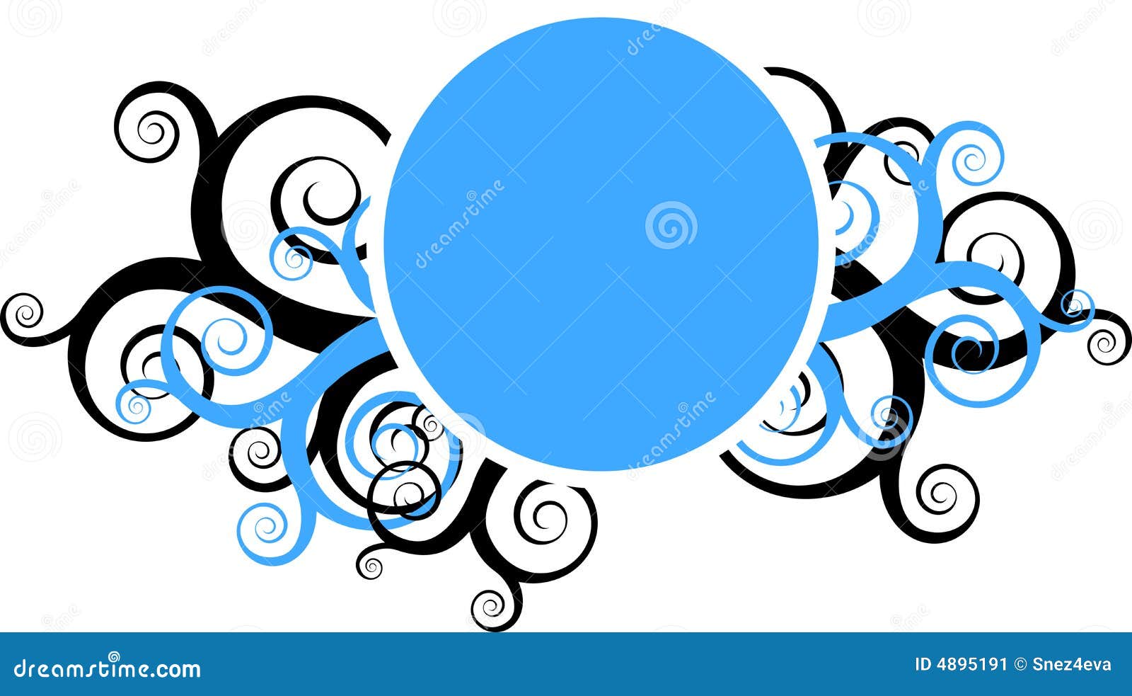 Decorative Swirls with Round Frame Stock Illustration - Illustration of ...