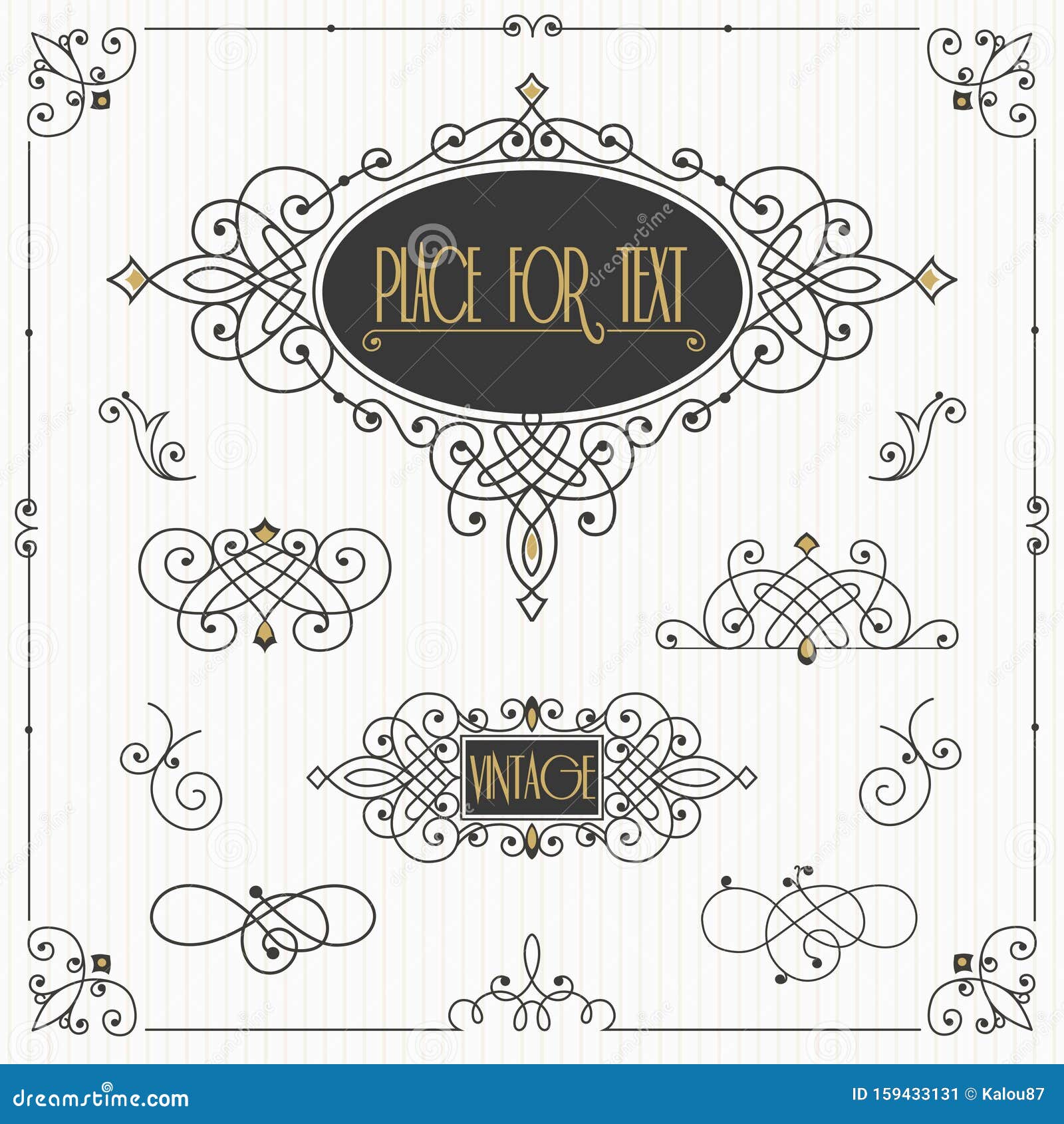 Decorative Swirls Vector Set. Vintage Borders, Scroll Elements ... Decorative Swirls Vector Set. Vintage Borders, Scroll Elements ...