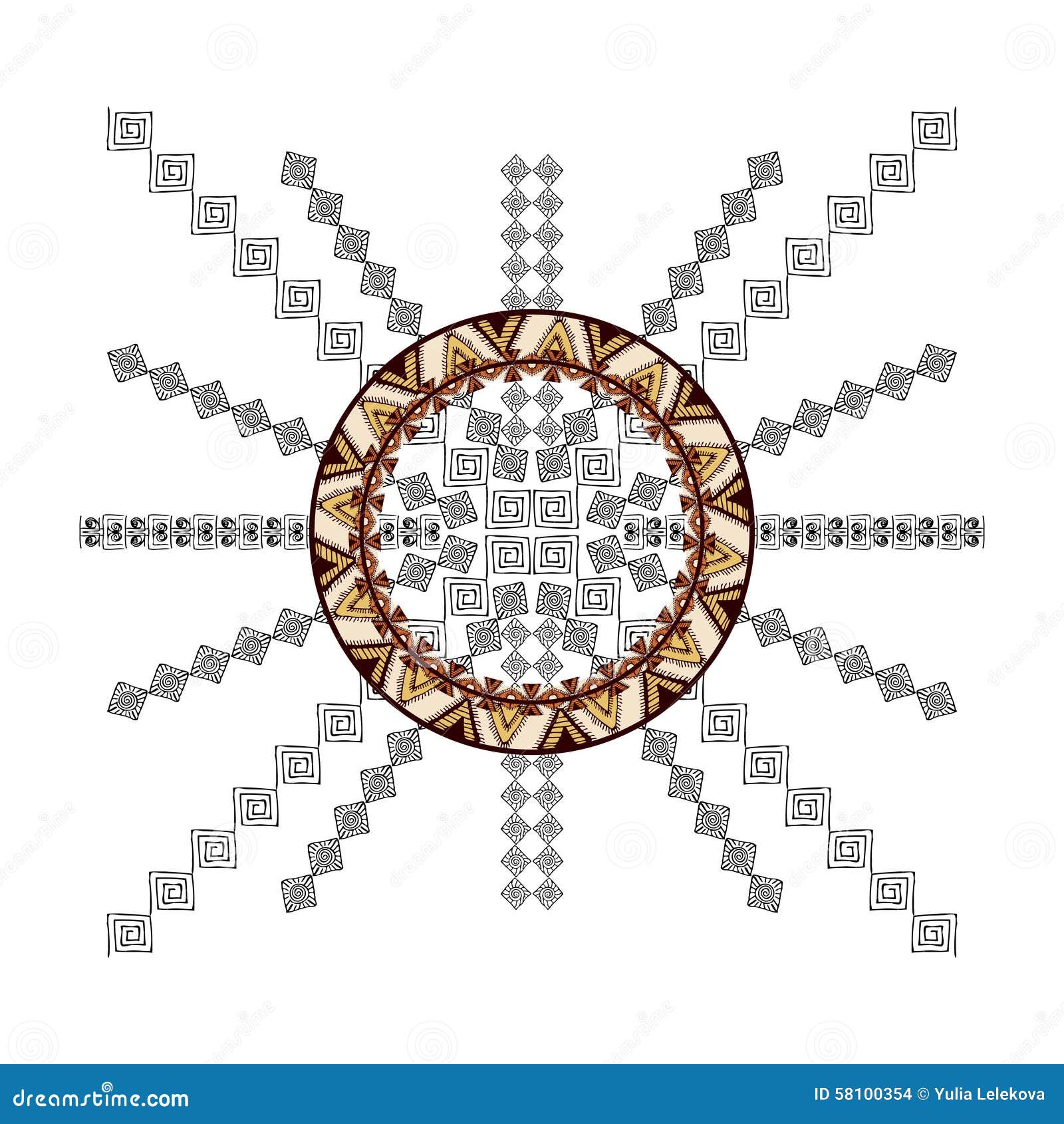 Decorative Symmetric Element for Design and Fashion in Ethnic Style ...