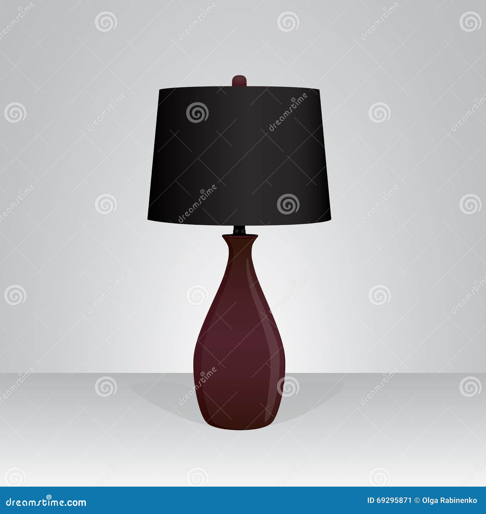 Decorative Table Lamp With Frosted Plafond On A Red Background In The ...