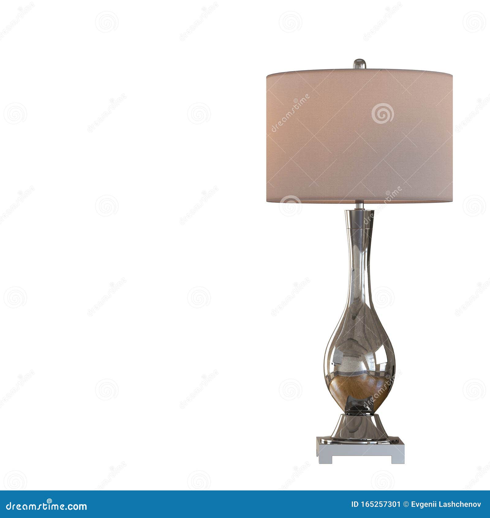 Decorative Table Lamp Metal Reflective Base on an Isolated Background ...