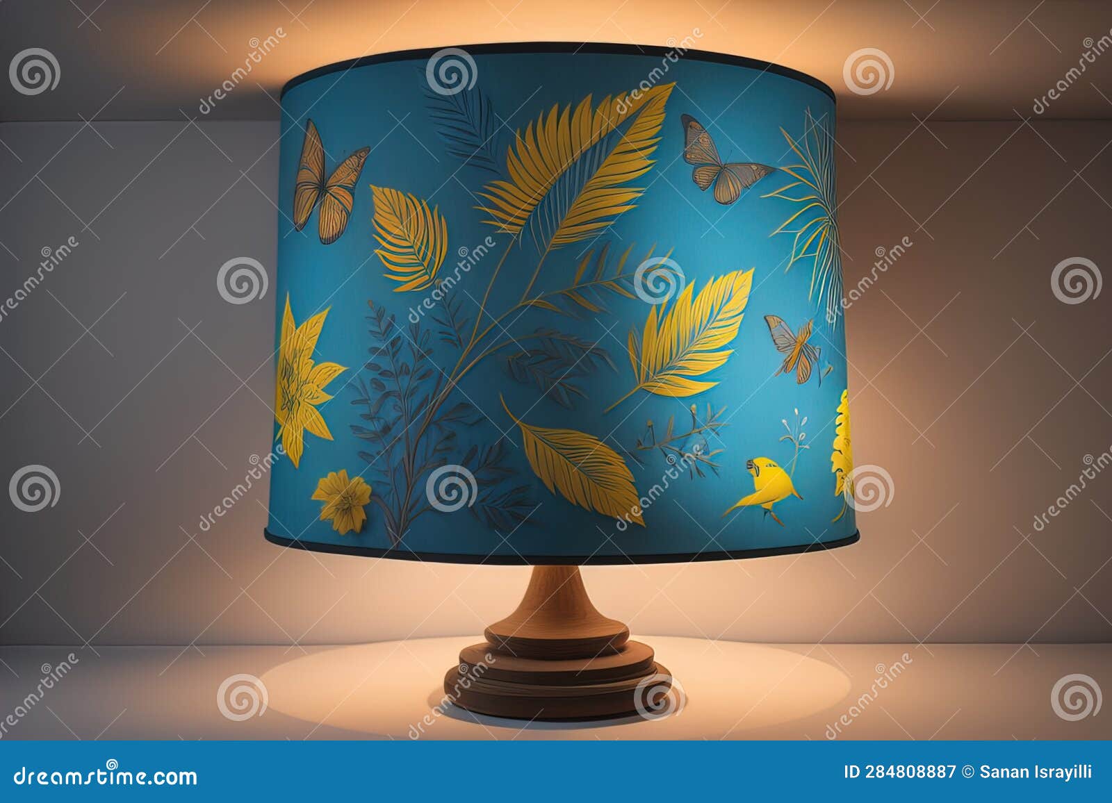 Decorative Table Lamp on Solid Color Background. Ai Generative Stock ...
