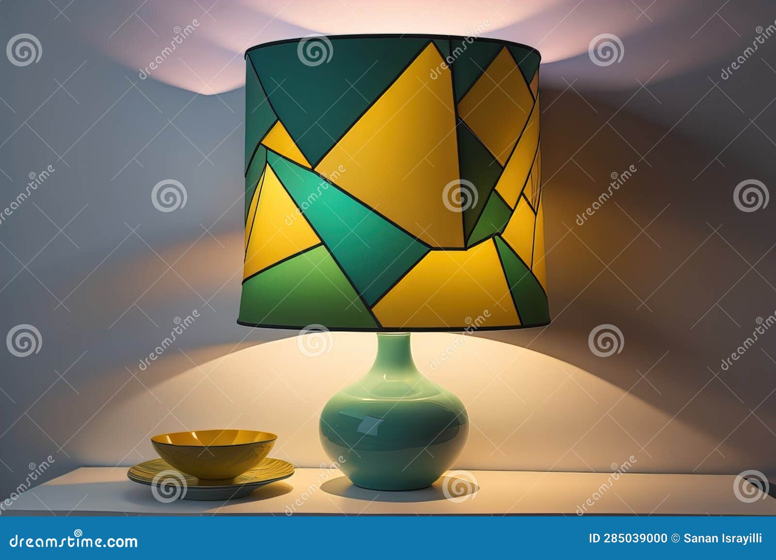 Decorative Table Lamp on Solid Color Background. Ai Generative Stock ...