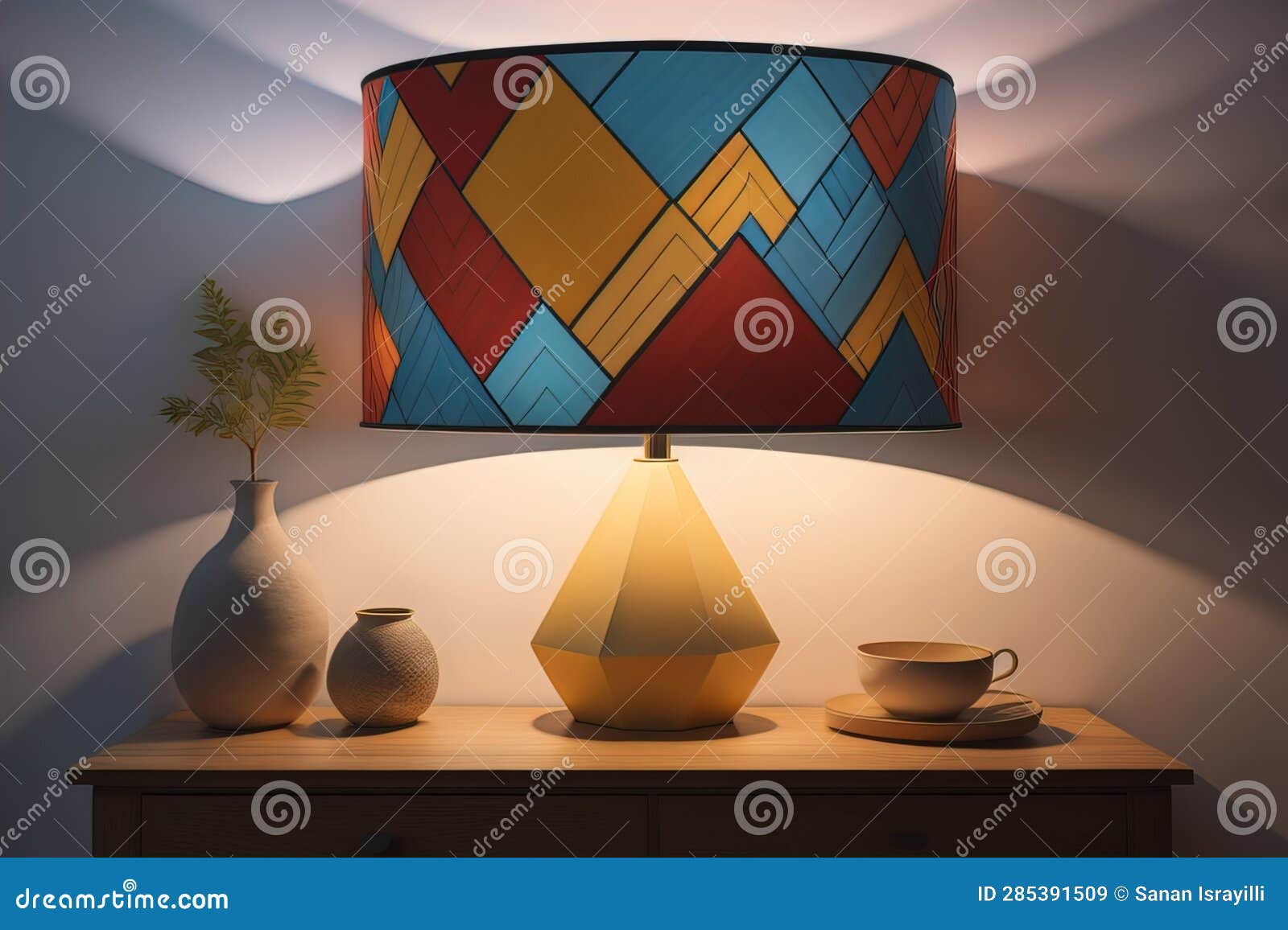 Decorative Table Lamp on Solid Color Background. Ai Generative Stock ...