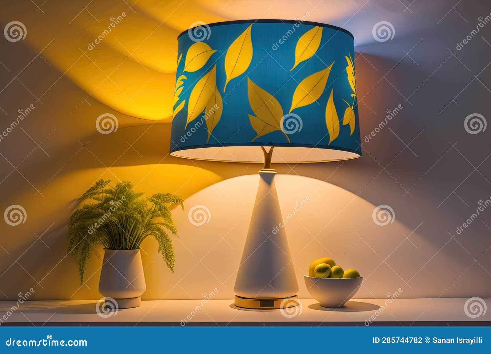 Decorative Table Lamp on Solid Color Background. Ai Generative Stock ...