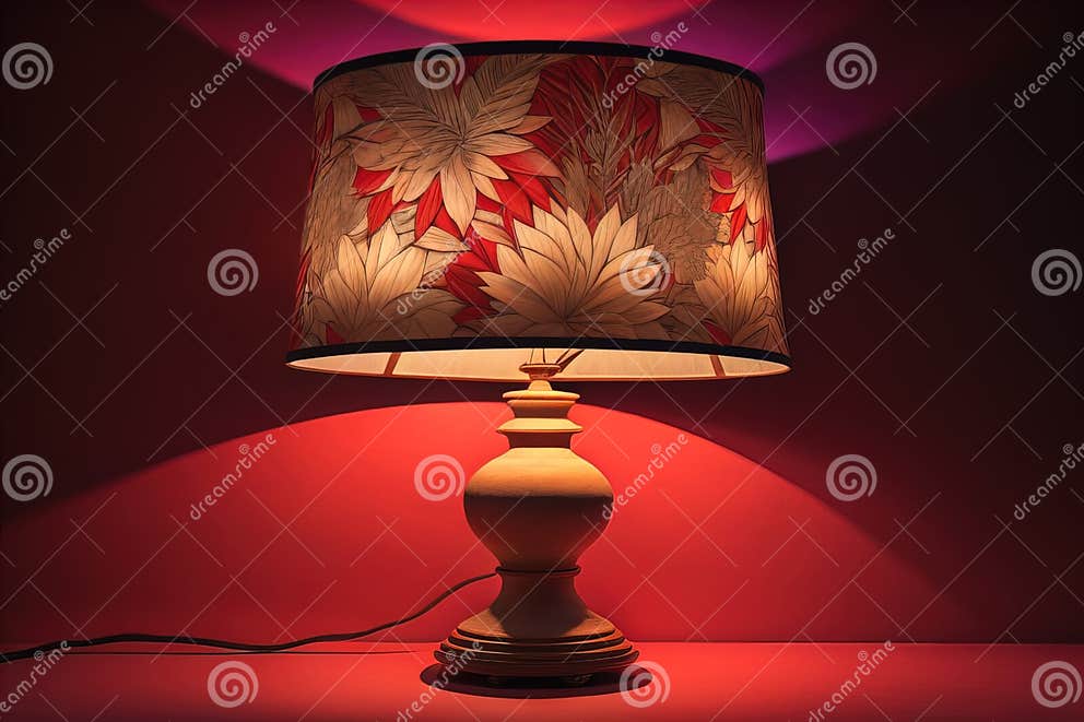 Decorative Table Lamp on Solid Color Background. Ai Generative Stock ...