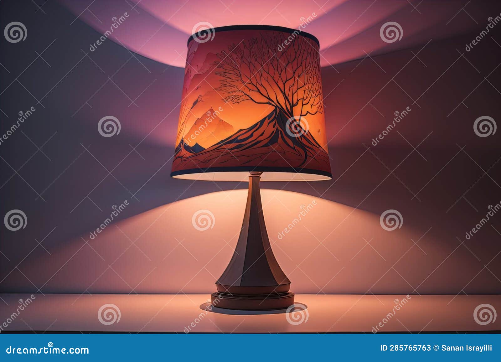 Decorative Table Lamp on Solid Color Background. Ai Generative Stock ...