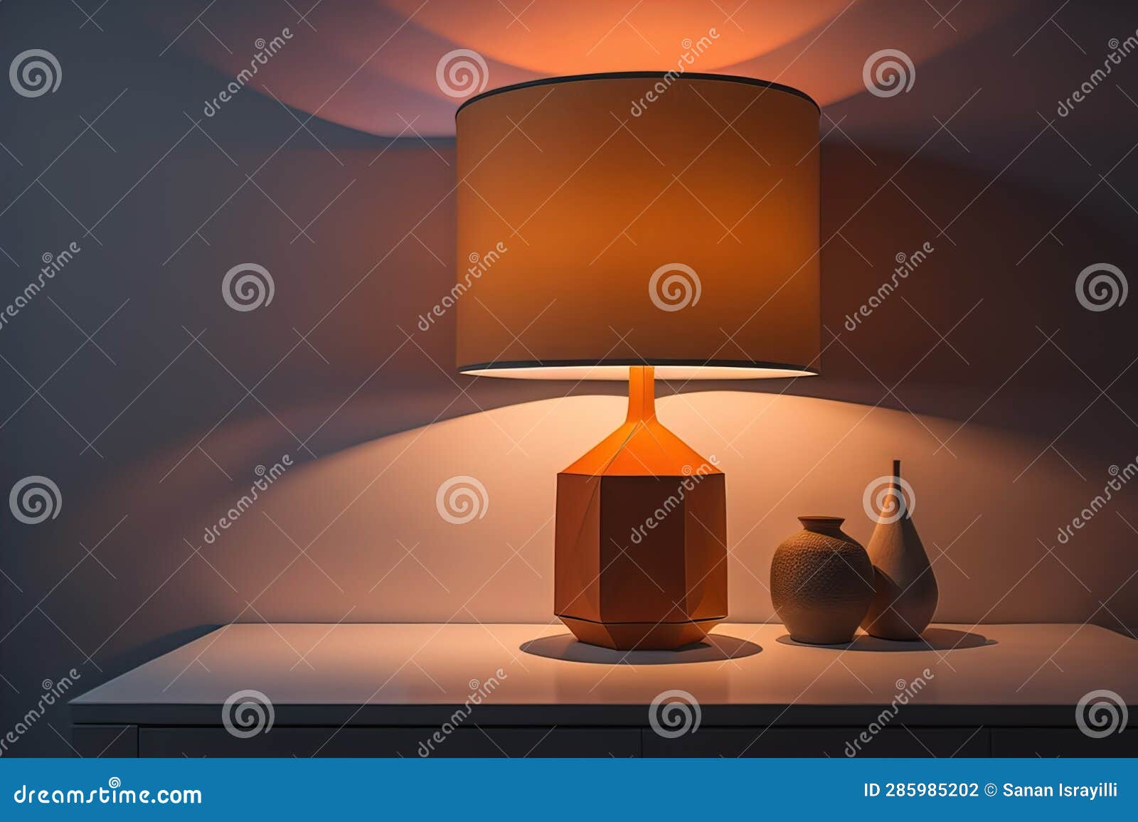 Decorative Table Lamp on Solid Color Background. Ai Generative Stock ...