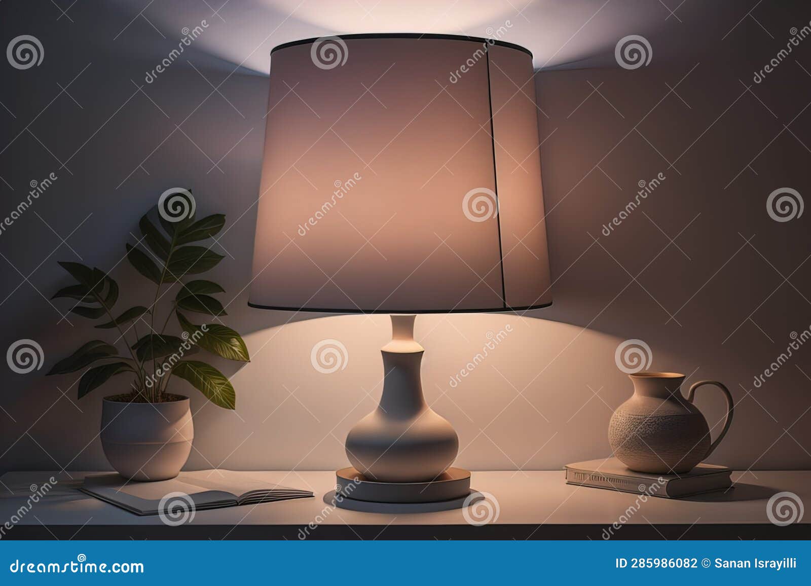Decorative Table Lamp on Solid Color Background. Ai Generative Stock ...