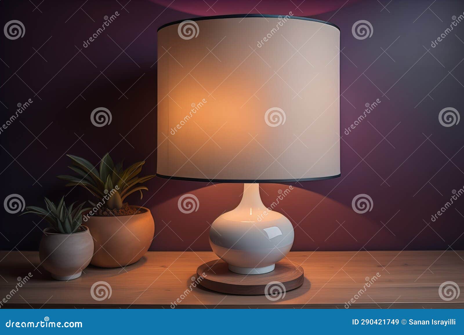 Decorative Table Lamp on Solid Color Background. Ai Generative Stock ...