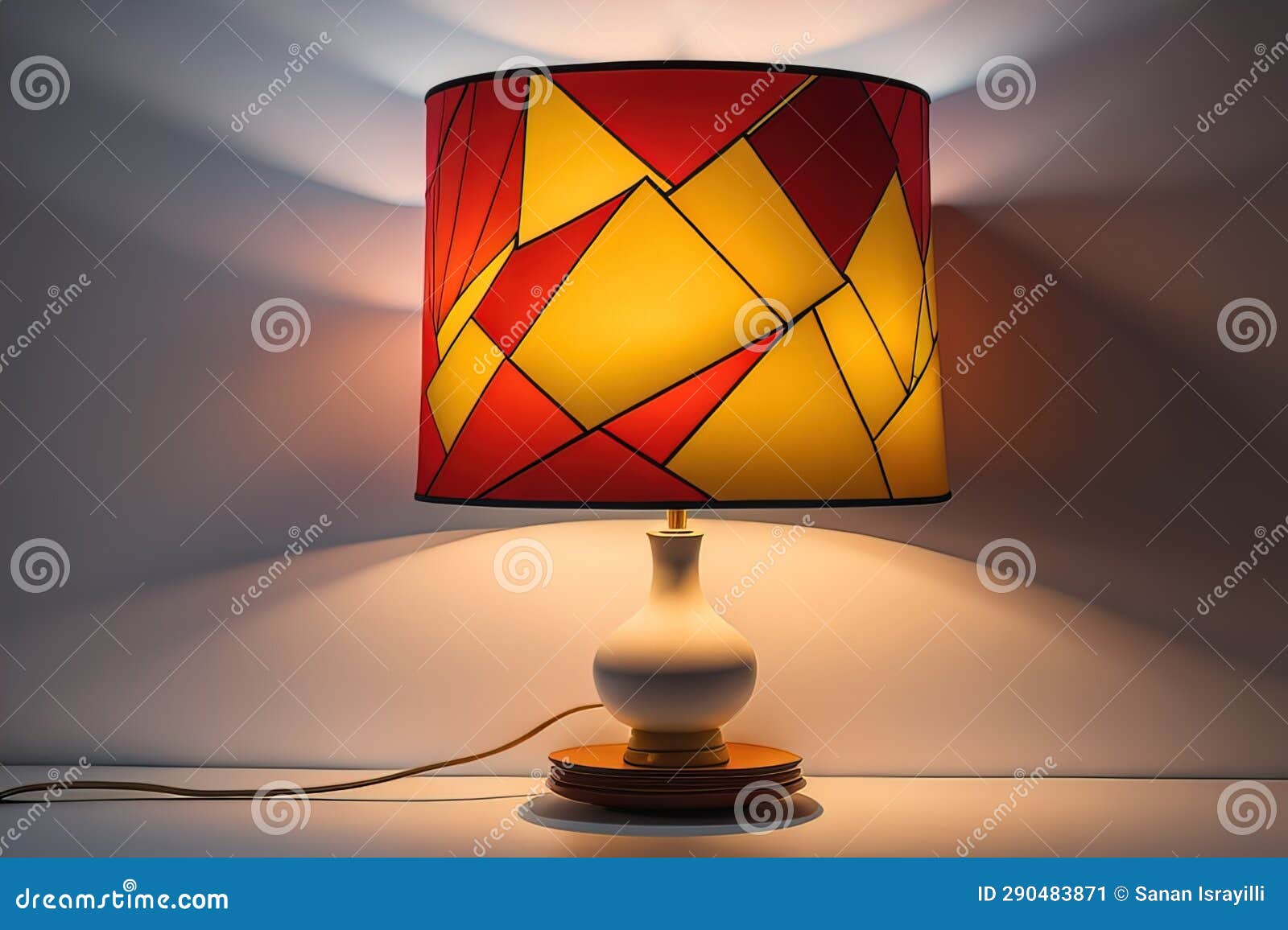 Decorative Table Lamp on Solid Color Background. Ai Generative Stock ...