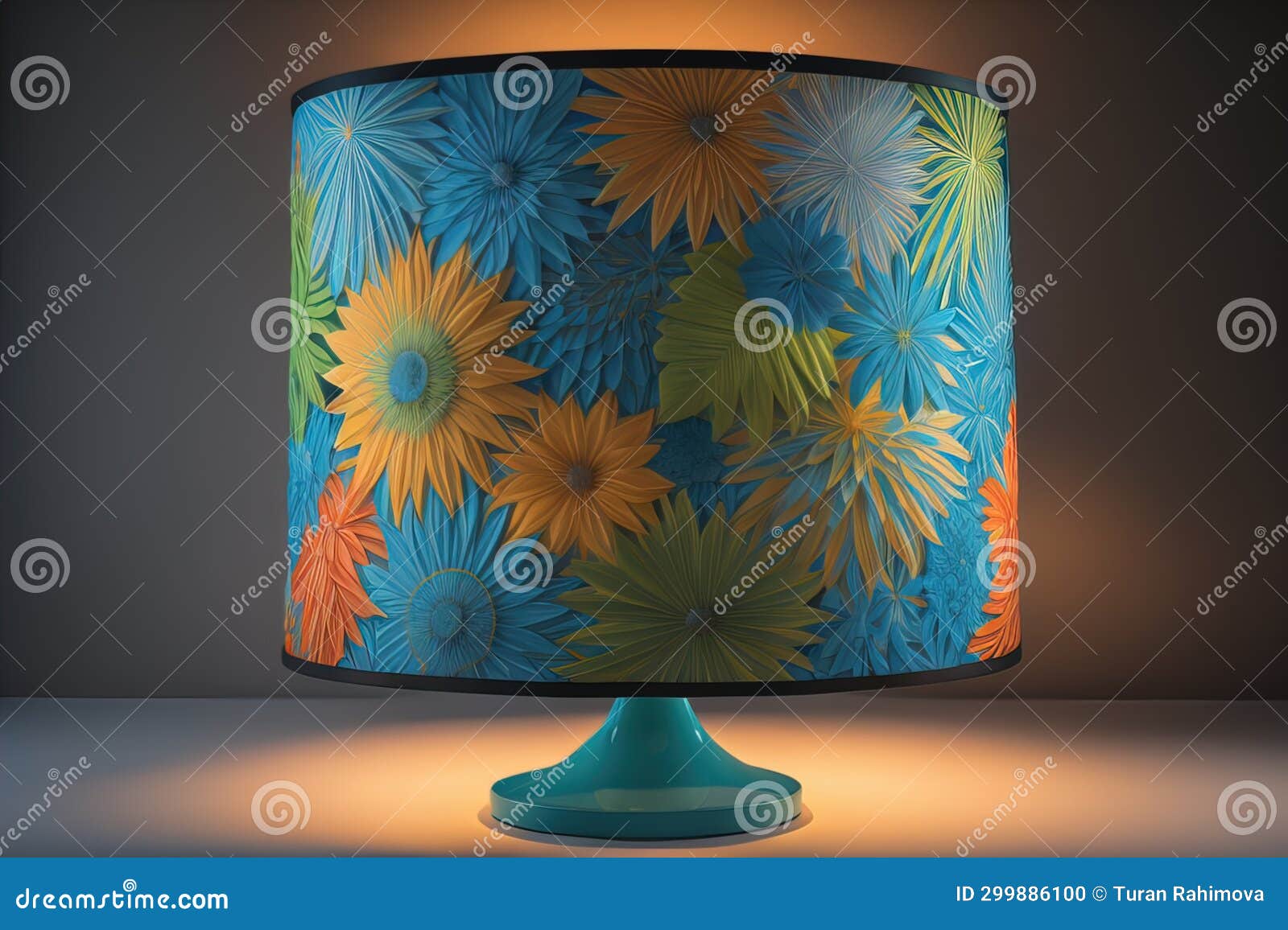 Decorative Table Lamp on Solid Color Background. Ai Generative Stock ...