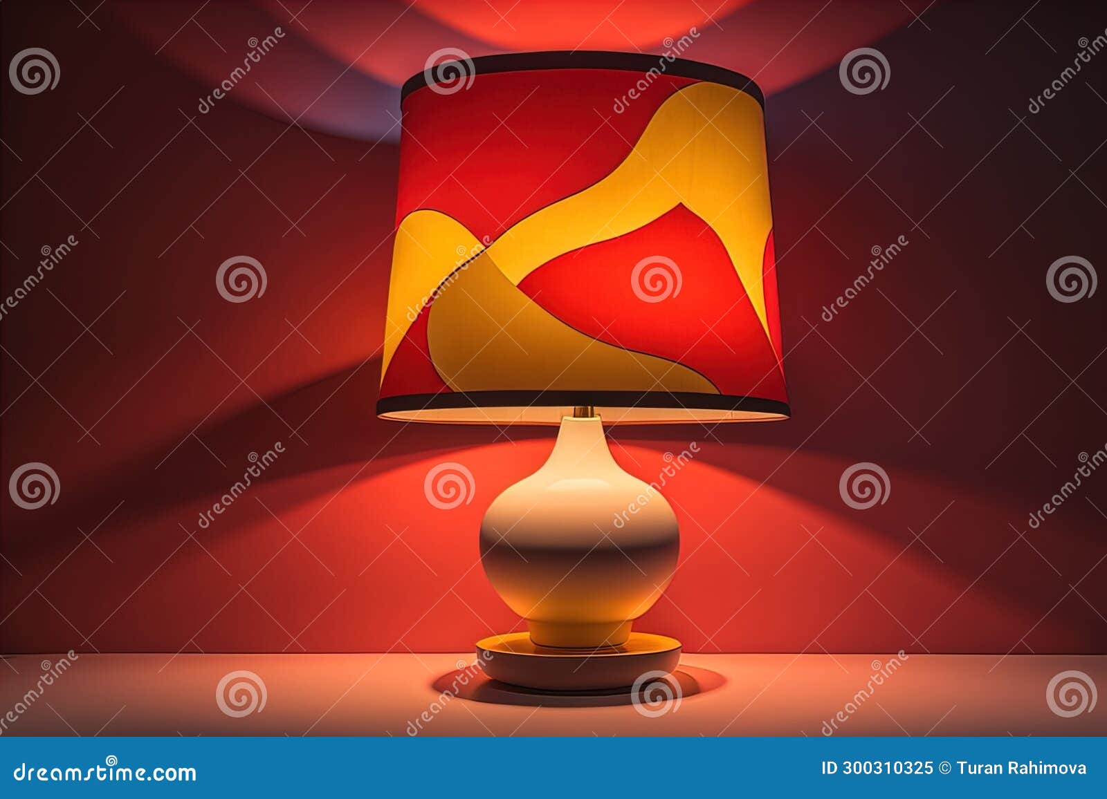 Decorative Table Lamp on Solid Color Background. Ai Generative Stock ...