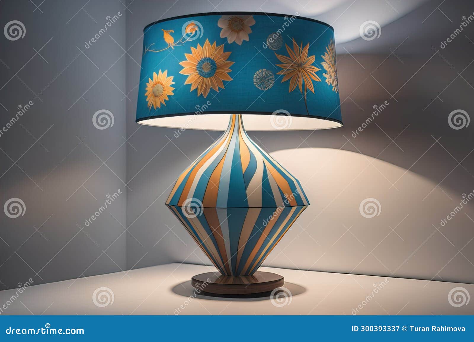 Decorative Table Lamp on Solid Color Background. Ai Generative Stock ...