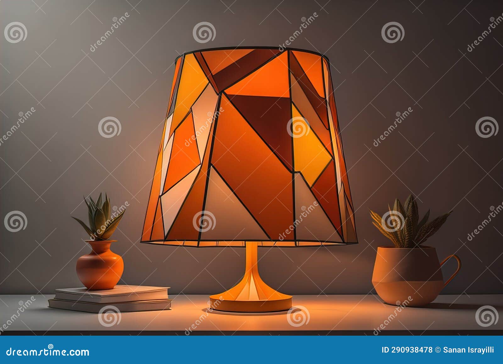 Decorative Table Lamp on Solid Color Background. Ai Generative Stock ...