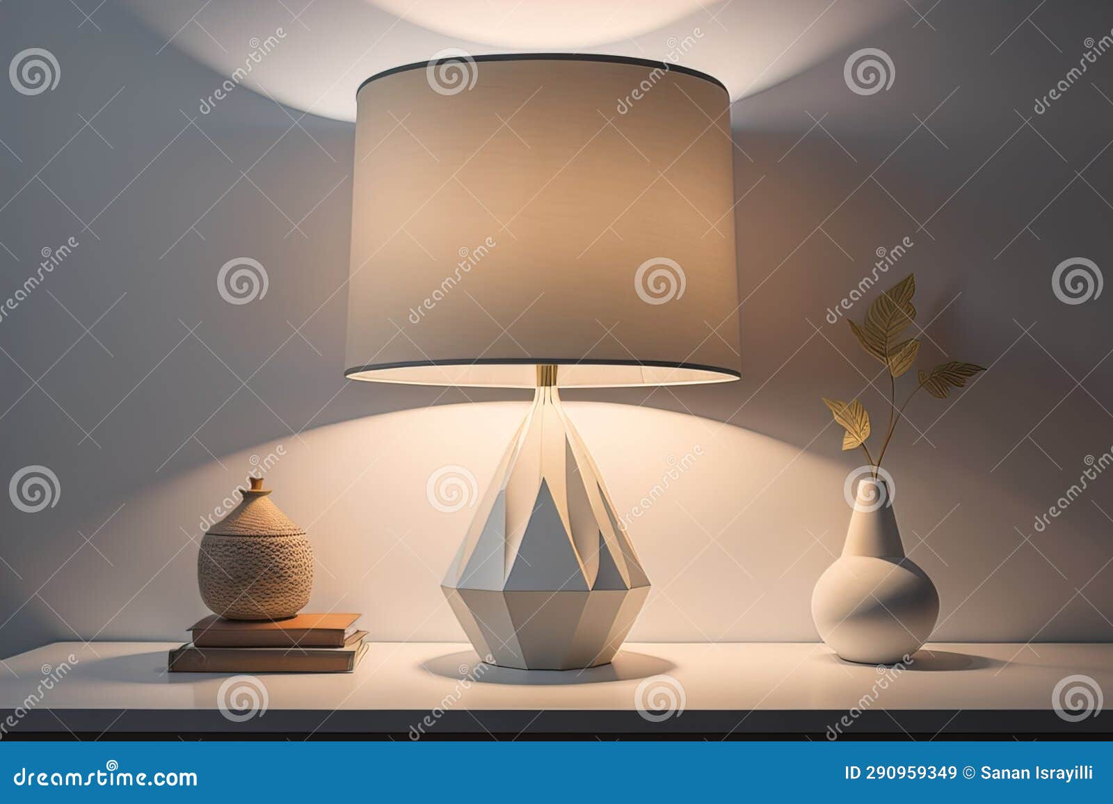 Decorative Table Lamp on Solid Color Background. Ai Generative Stock ...
