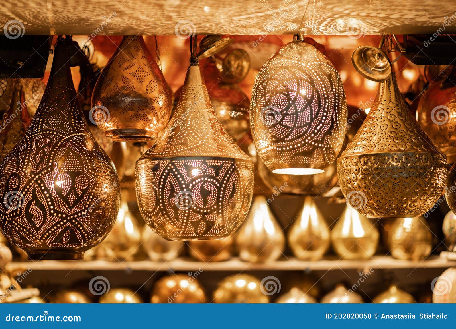 Decorative Table Lamps. Arabic Style Stock Photo - Image of gold ...