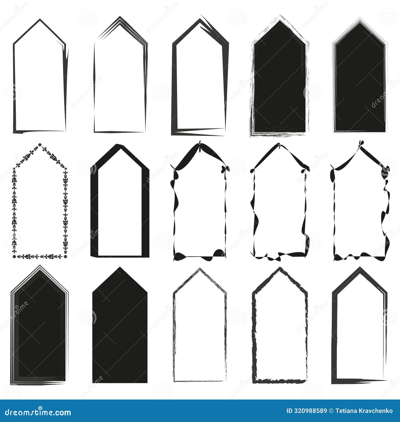 Decorative Tag Frames. Abstract Border Designs. Vector Graphic ...