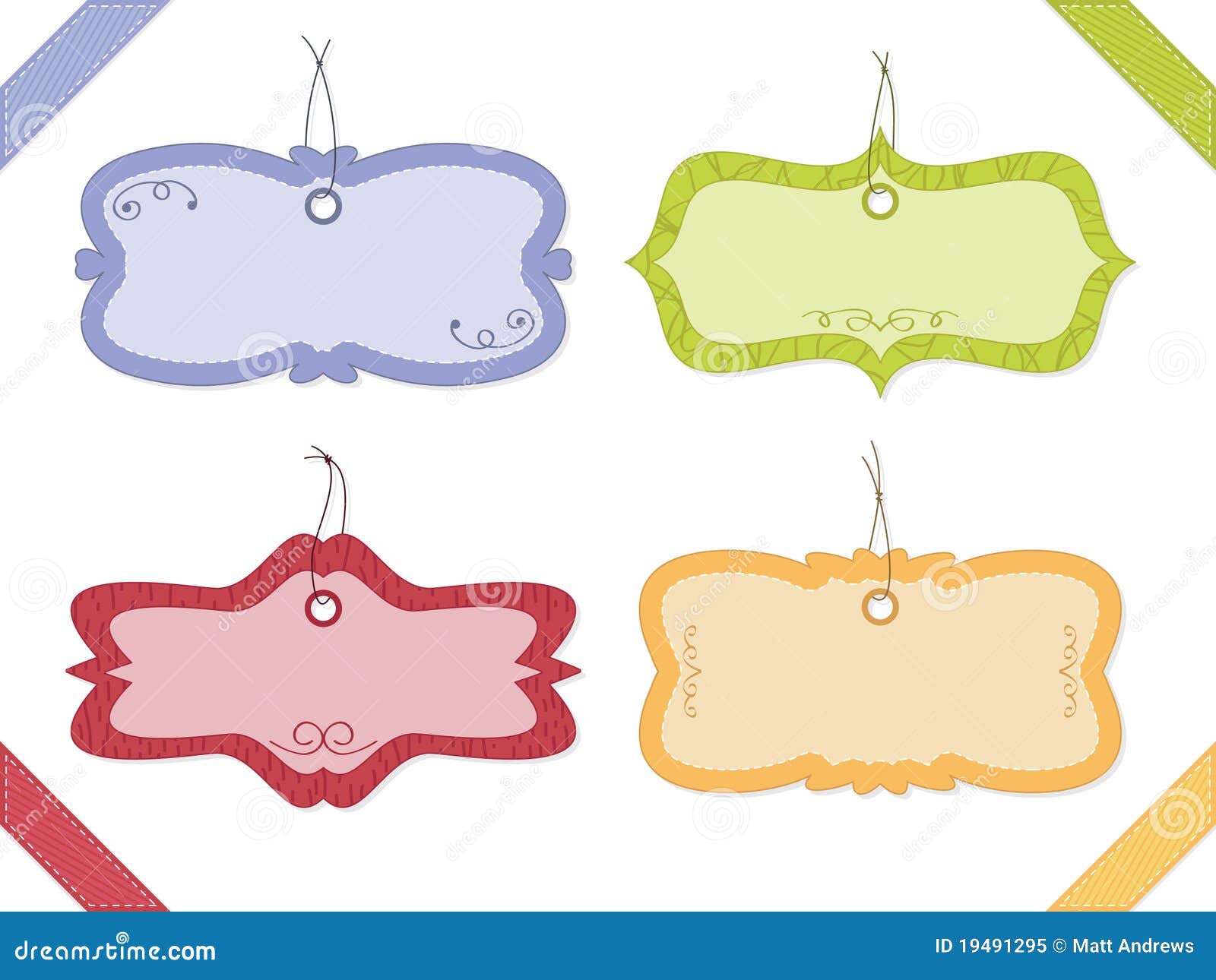 Decorative tags stock vector. Illustration of floral - 19491295