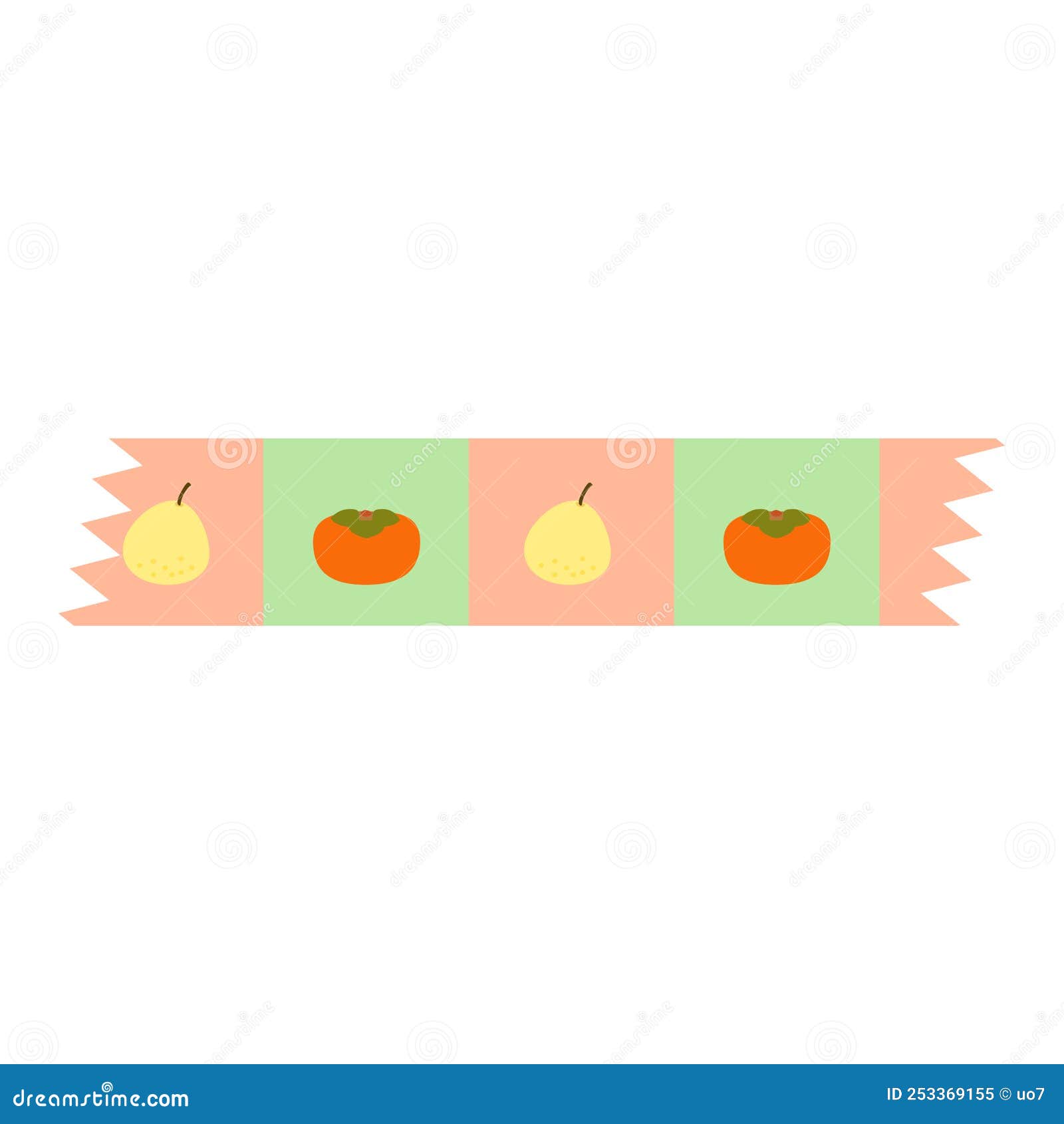 Cartoon Decorative Tape. Fruit Pattern Adhesive Tape Stock Vector ...
