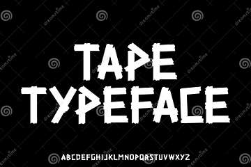 Decorative Tape Typeface Alphabet Display Font Vector Illustration ...