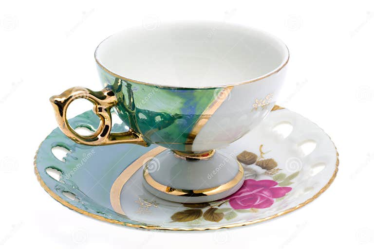 Decorative Teacup and Saucer Stock Image - Image of detailed, isolated ...