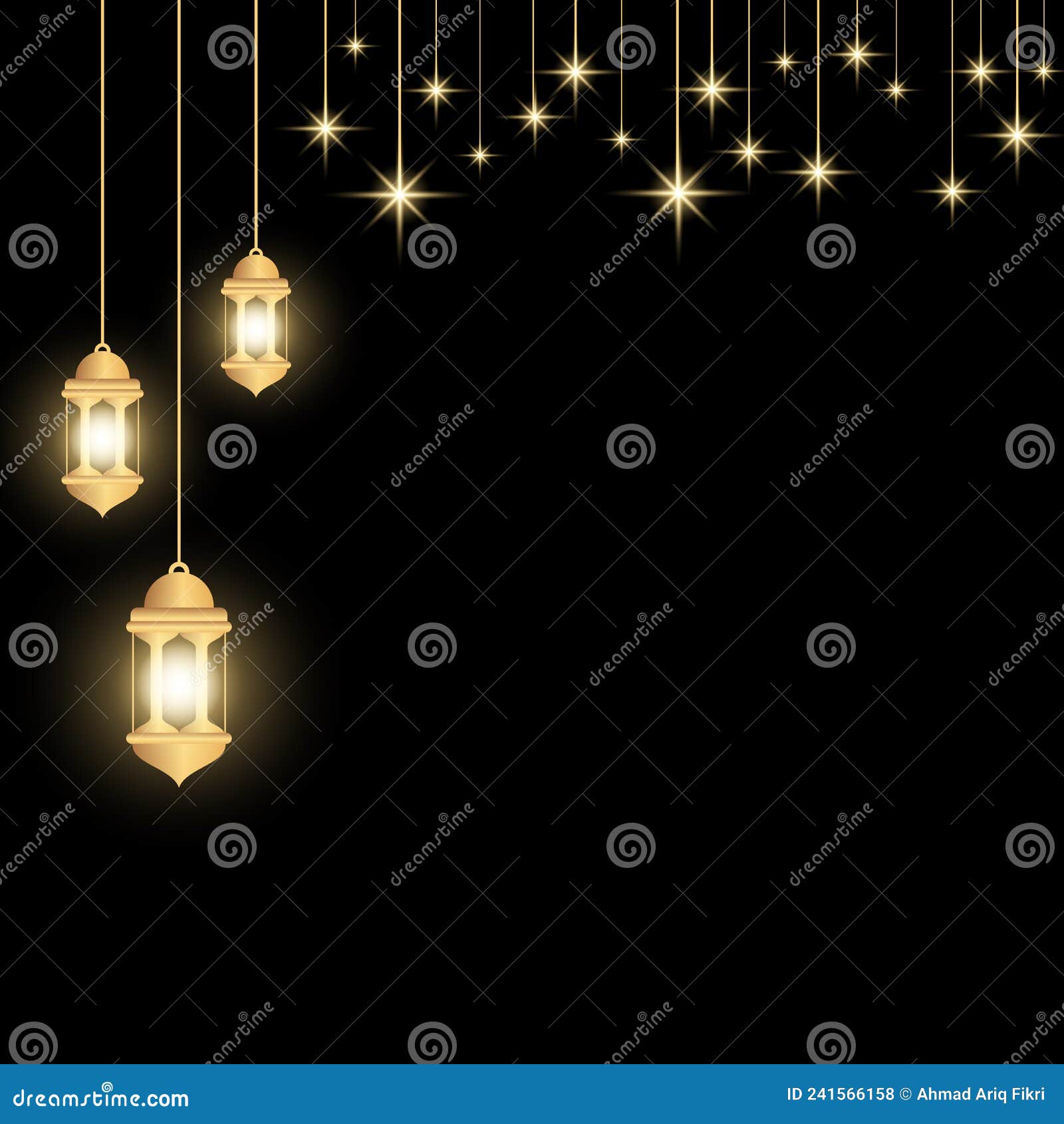 Decorative Template Design for Ramadan with Stars and Lantern. Ramadan ...