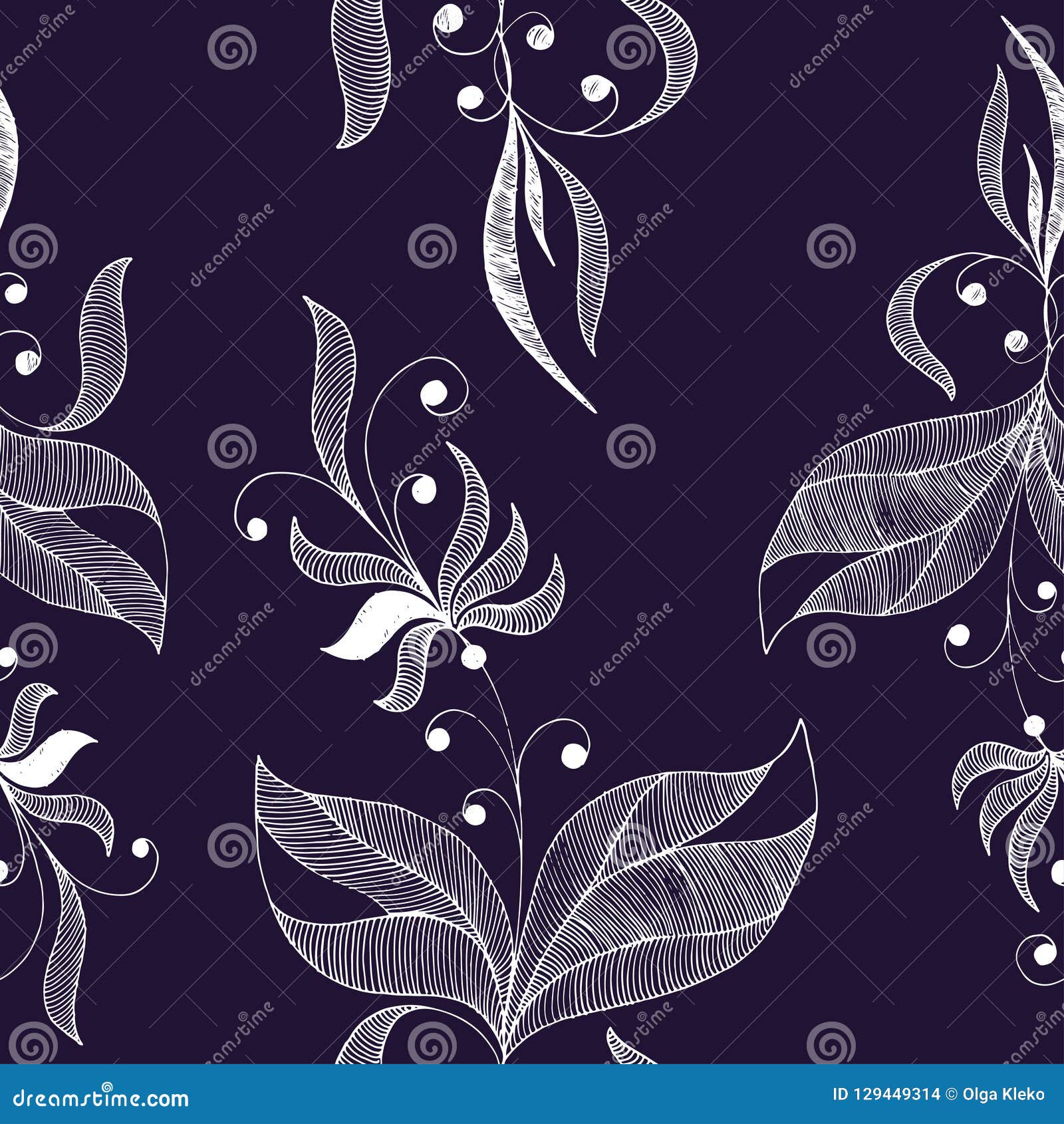 Decorative Tendril. Vector Seamless Pattern . Stock Vector ...