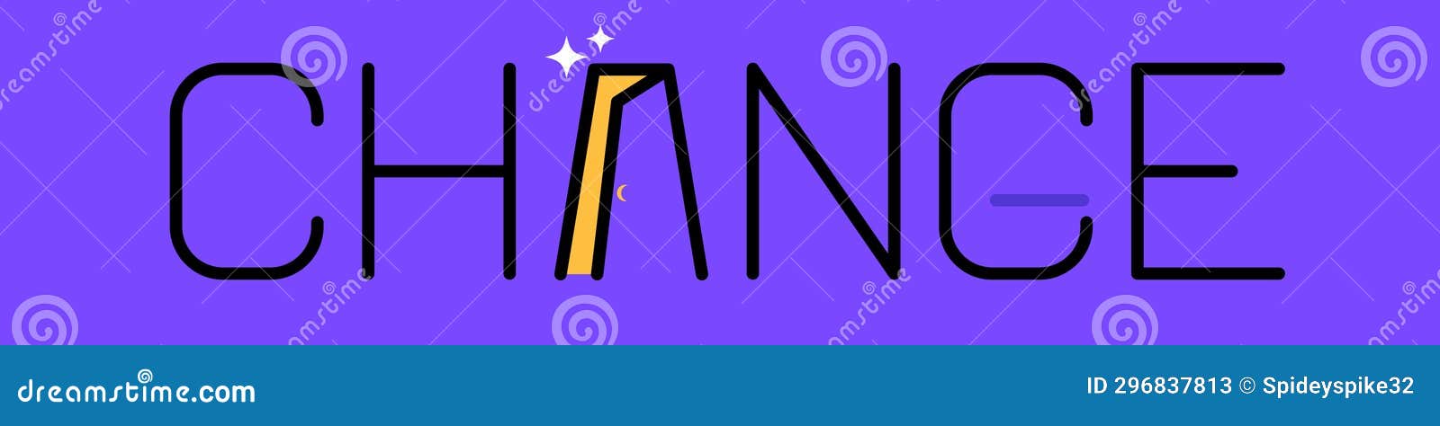 Decorative Text of Chance with Open Door on a Character Stock Vector ...