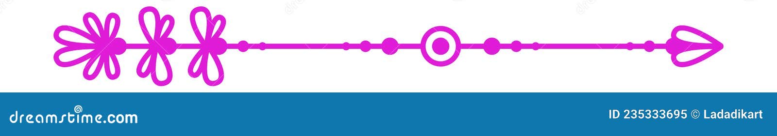 Decorative Text Divider. Pink Arrow Retro Ornament Stock Vector ...