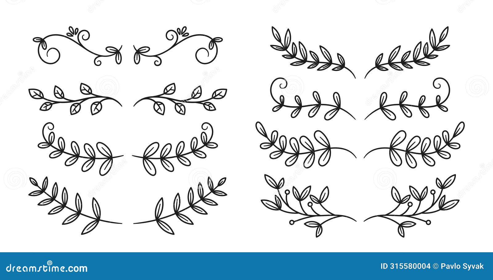 Decorative Text Dividers with Delicate Leaf Motifs Elegantly Enhance ...