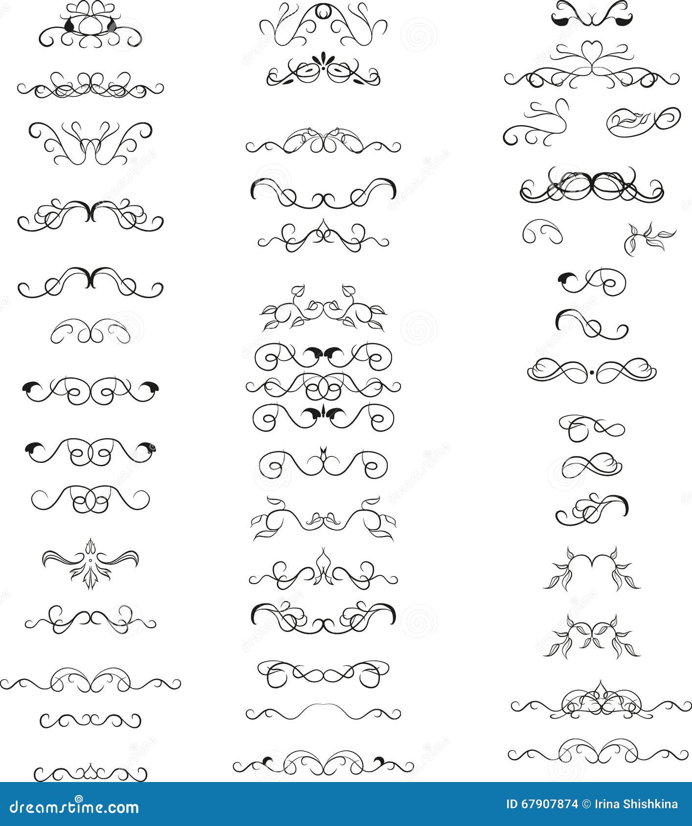 Decorative Text Dividers Design Elements Set Stock Vector ...