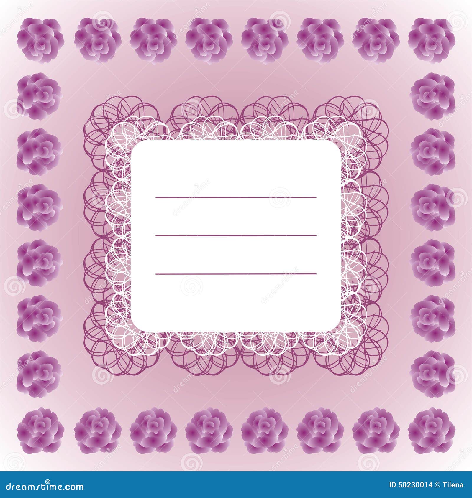 Decorative Text Frame on Purple Background Stock Vector - Illustration ...