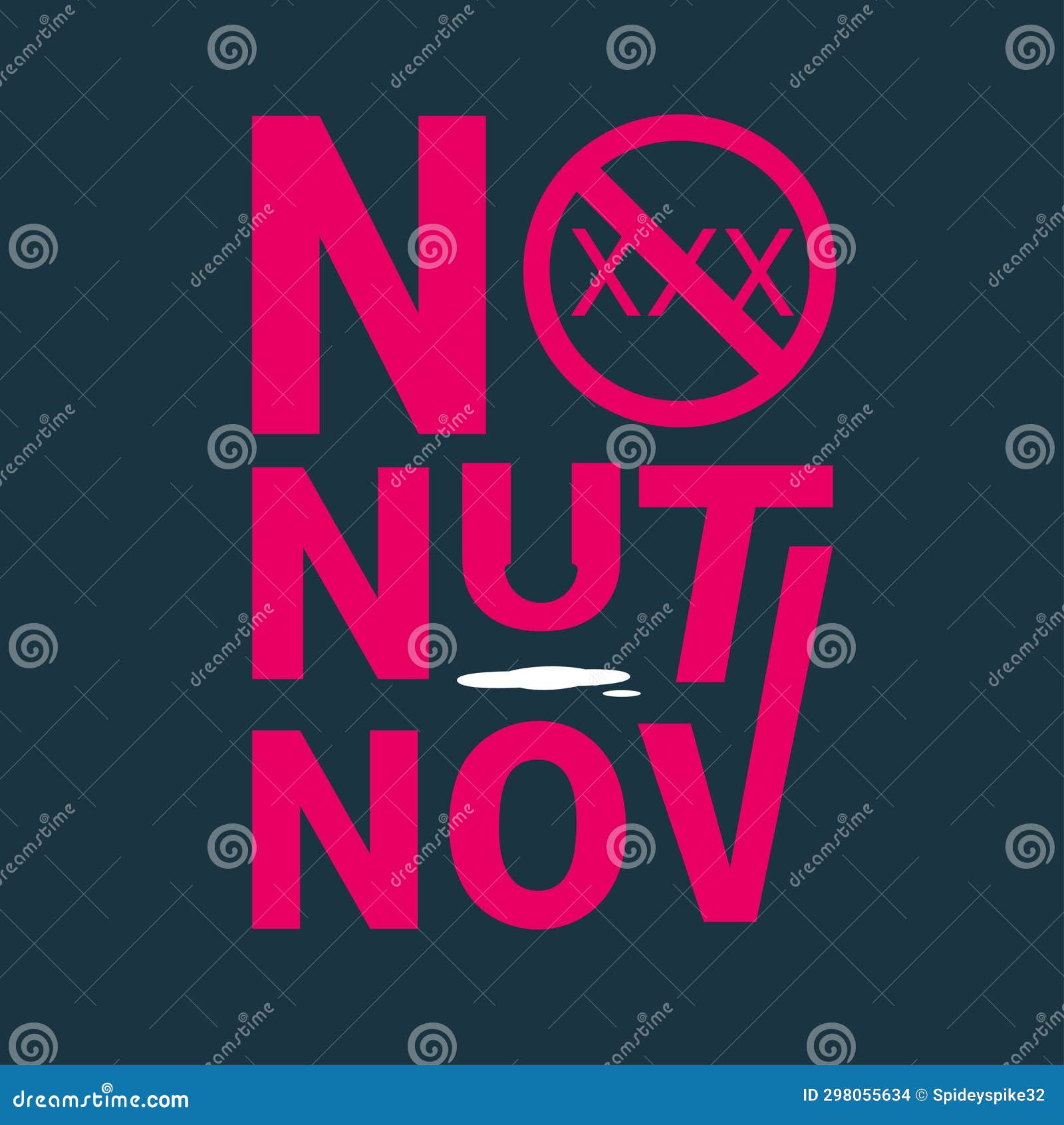 Decorative Text of No Nut November. Vector Illustration Stock ...