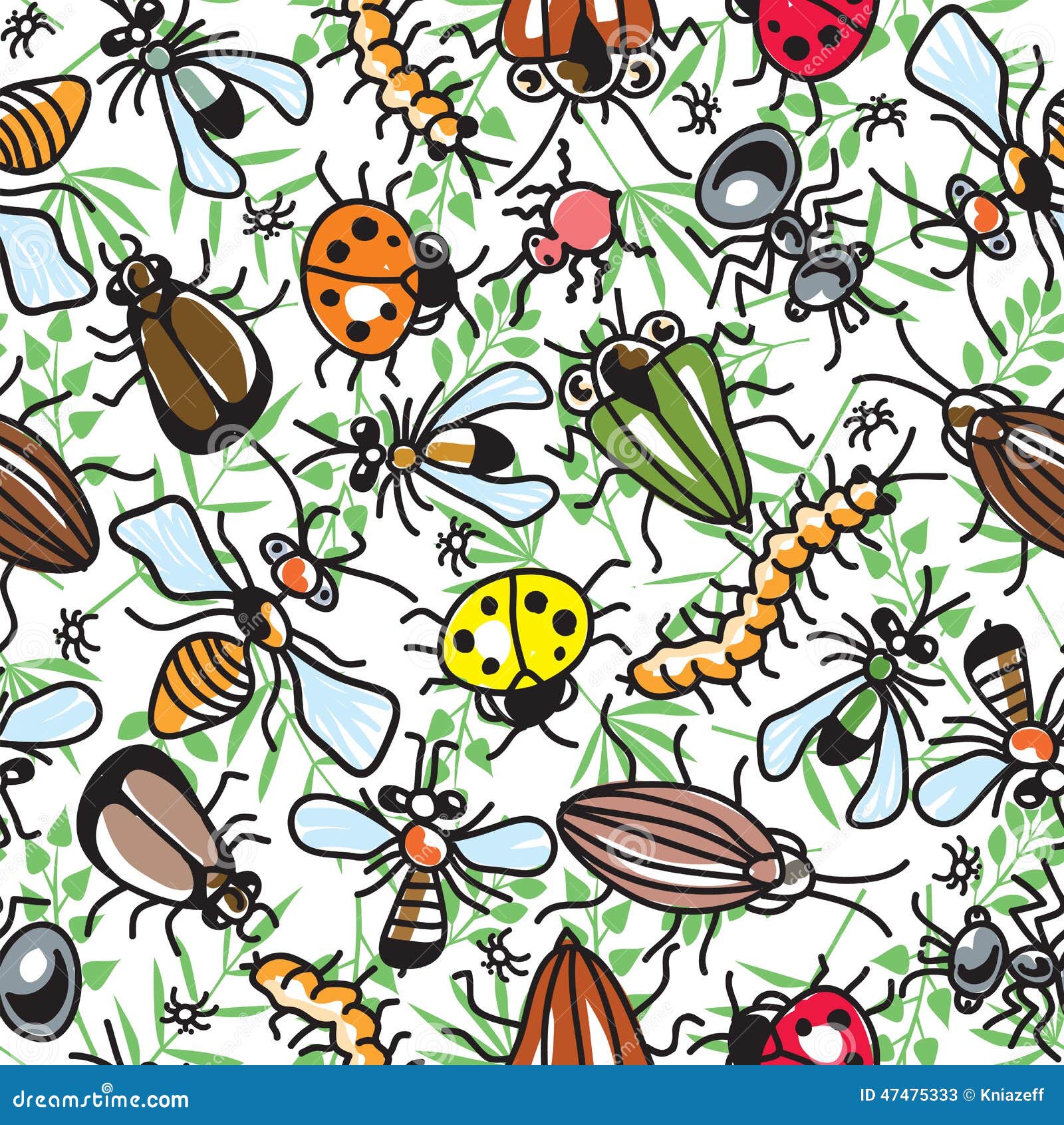 Decorative Texture Consisting of Images of Insects Stock Vector ...