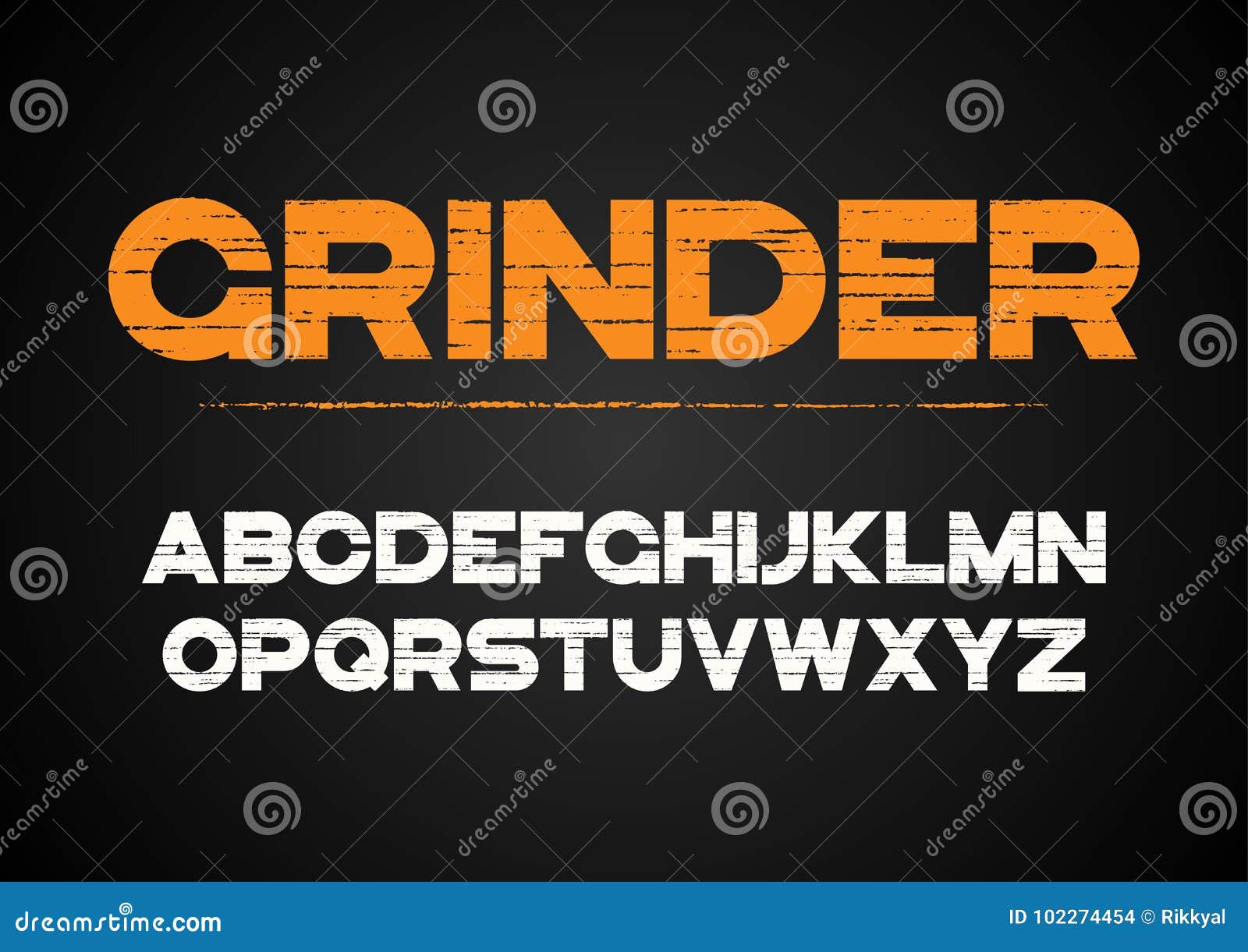Decorative Textured Bold Font With Grunge Effect. Vector Alphabet ...