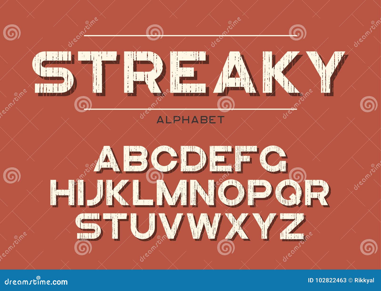 Decorative Textured Bold Font with Grunge Effect. Vector Stock Vector ...