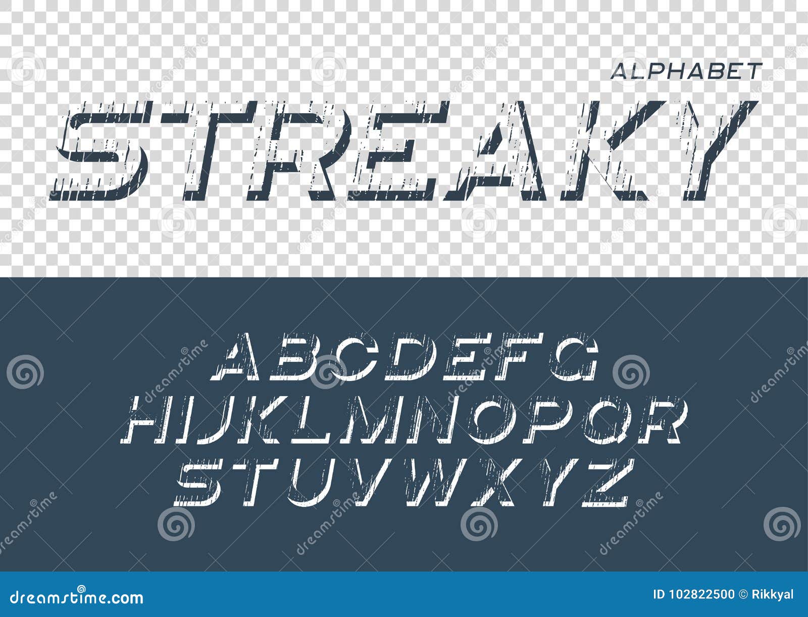 Decorative Textured Bold Font With Grunge Effect. Vector Alphabet ...